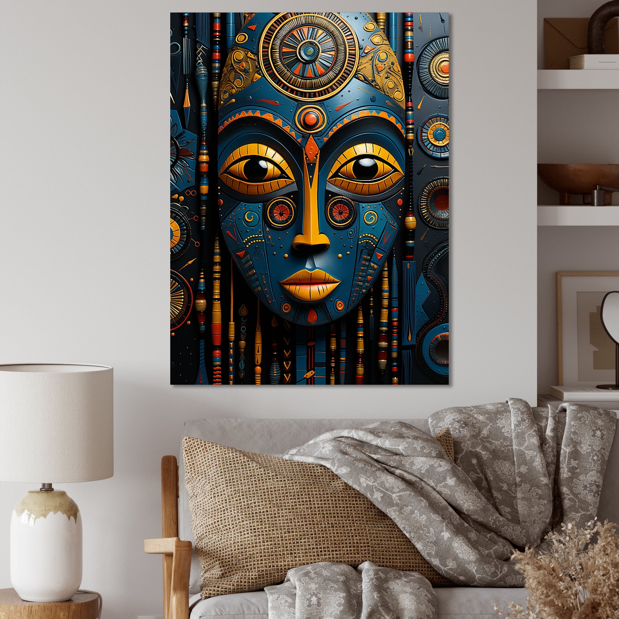 Designart "Mystical Masks Of African Tribes II" African Tribes Canvas ...
