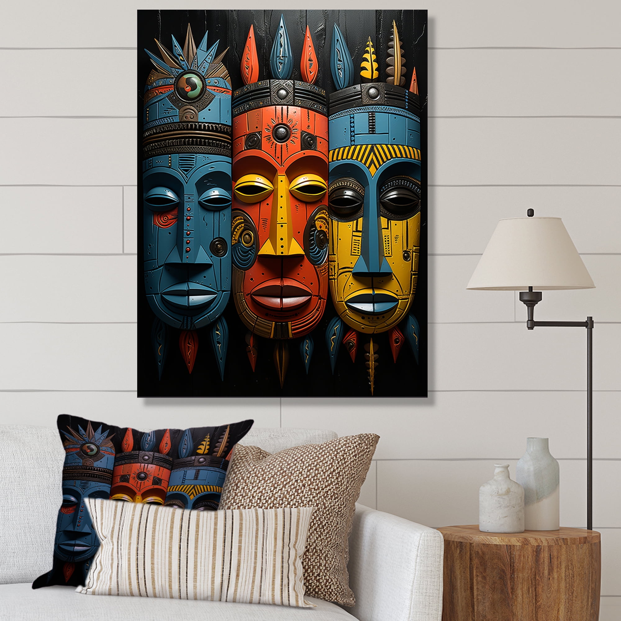 Designart "Mystical Masks Of African Tribes III" African Tribes Wall ...