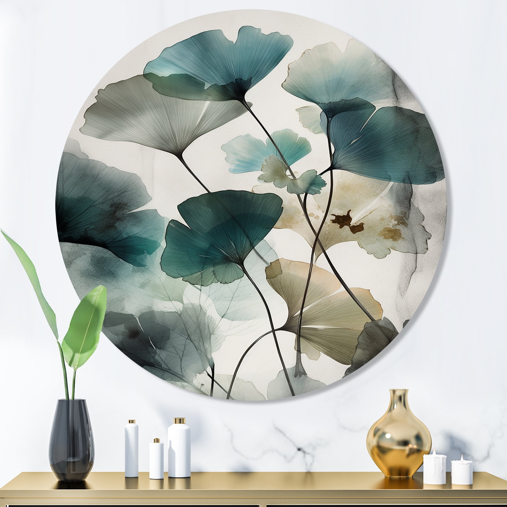 Designart "Mystique of Fern in Green" Floral Ferns Round Metal Art - Walmart.com
