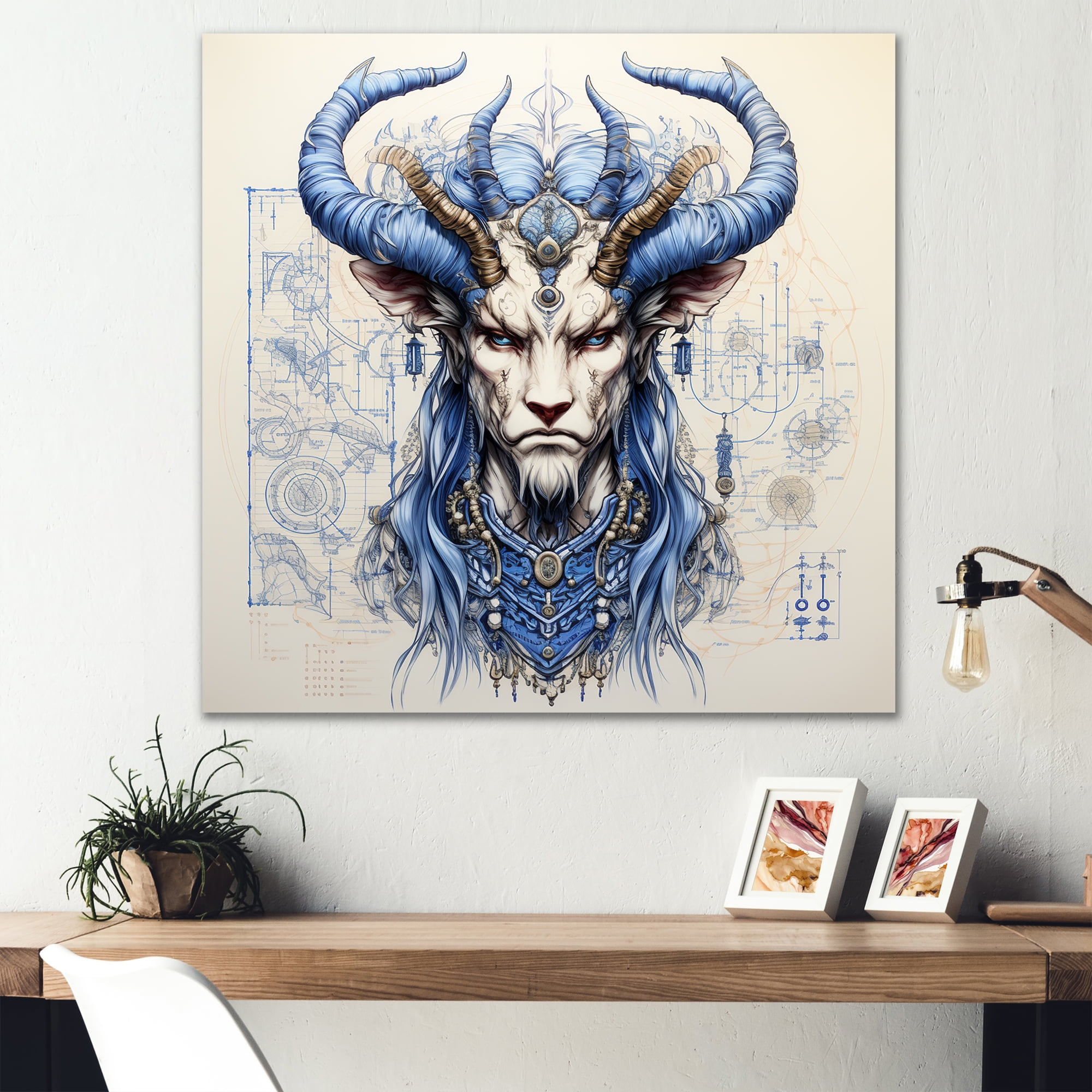 Designart "Mythical Creature A Blue Enigma" Abstract Wall Art - Modern ...
