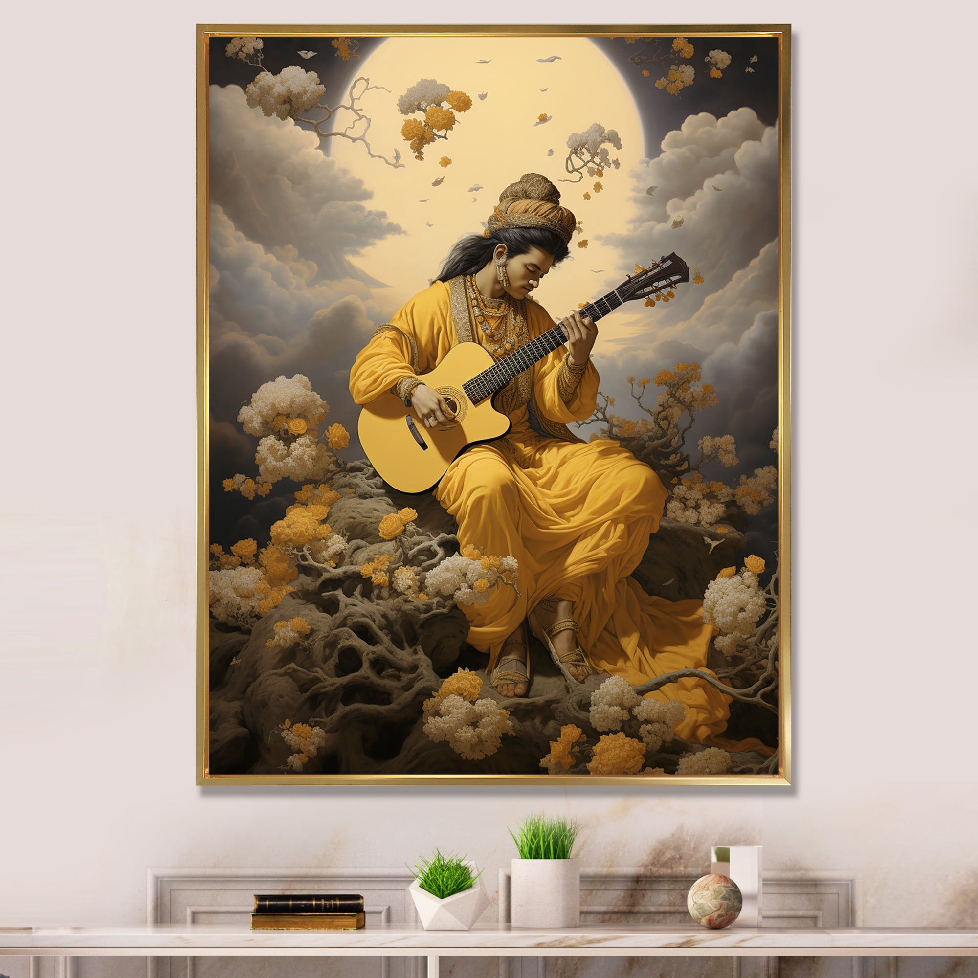 Designart "Narada, The Melodious Traveling Musician" Hinduism Floater ...