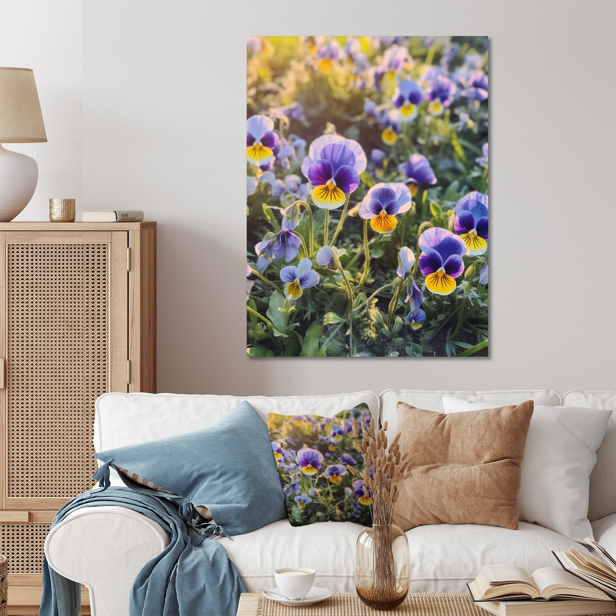 Designart "Natural Beauty of Purple and Yellow Pansies III" Pansies ...