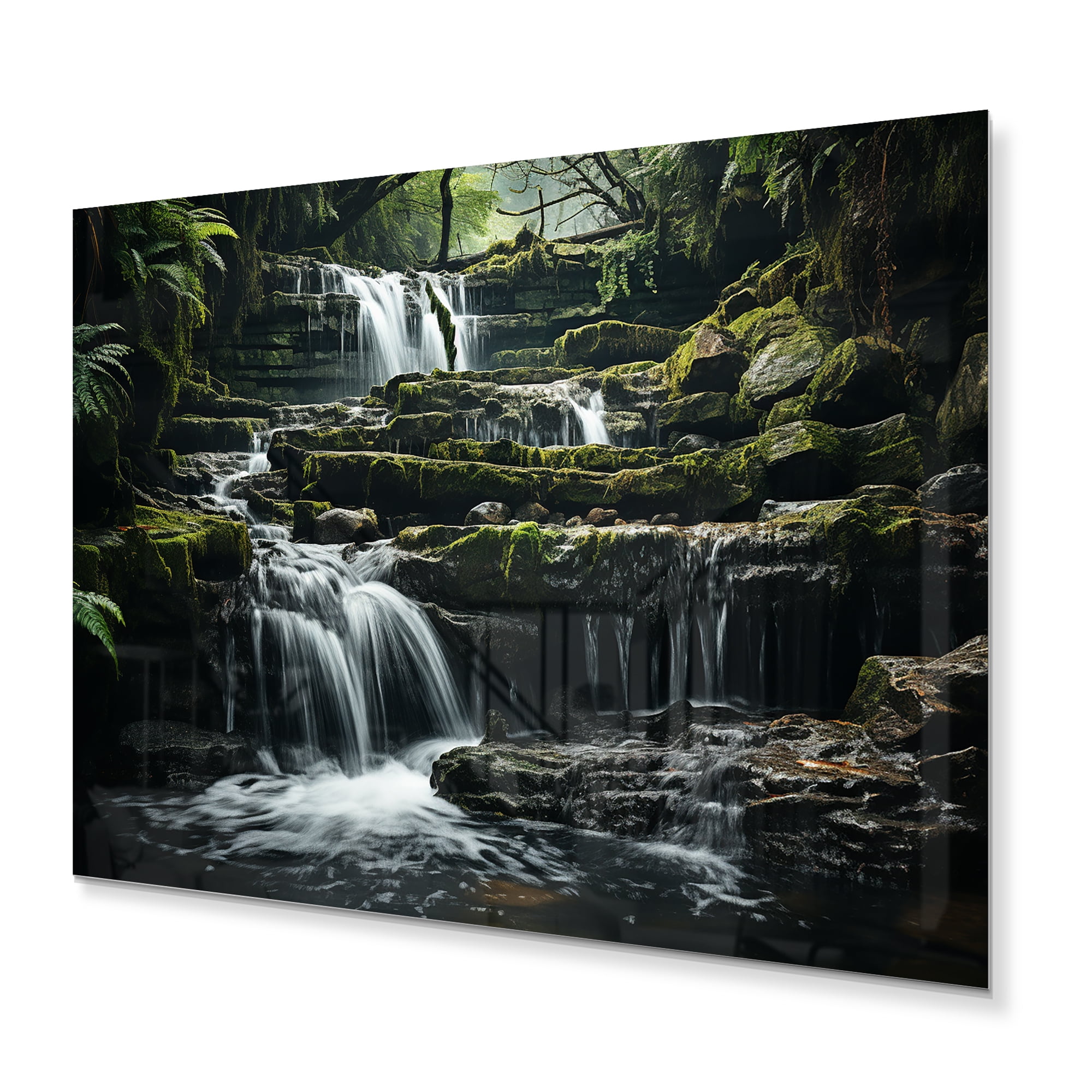 Designart "Nature s Cascading Melody" Landscapes Metal Wall Decor ...