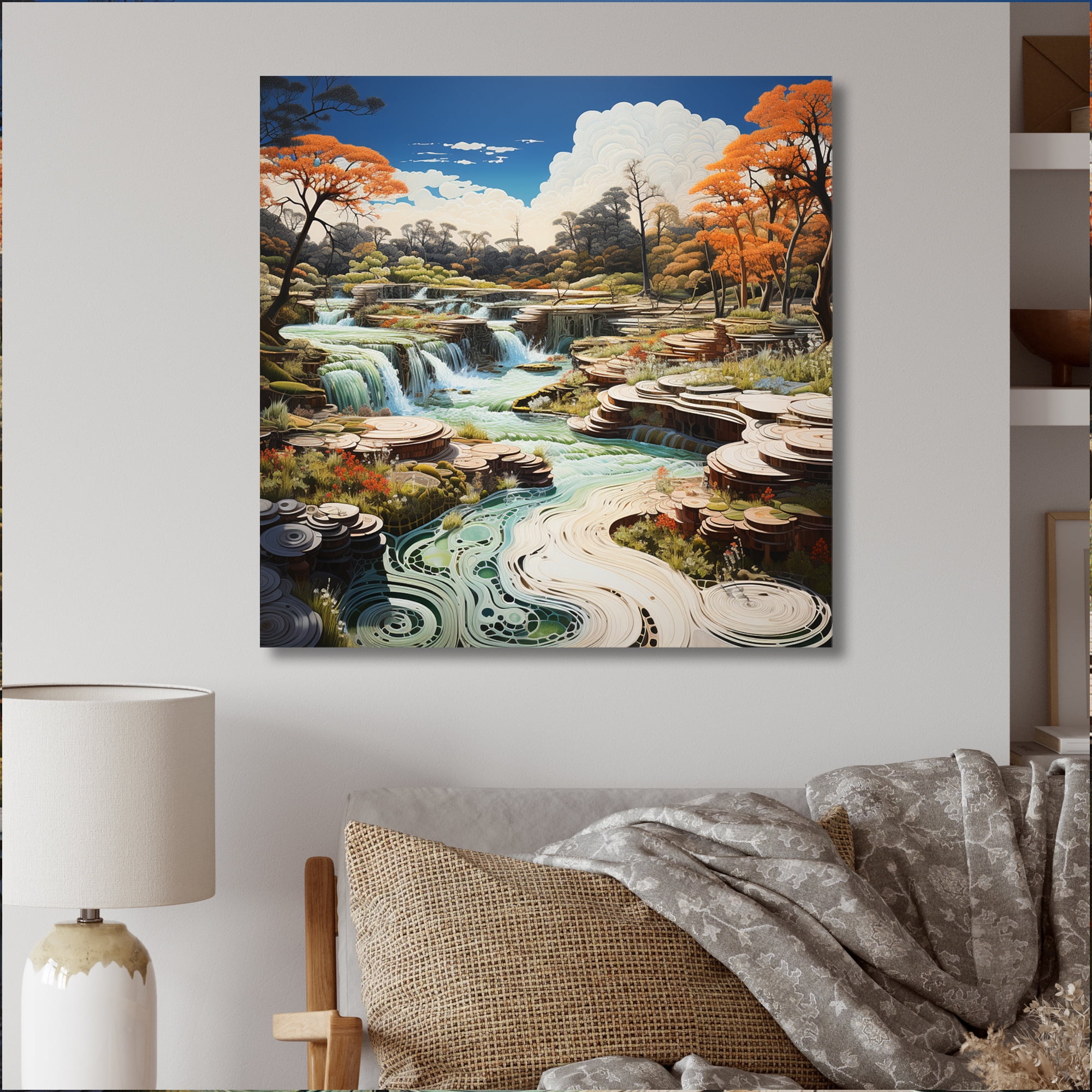 Designart "Nature s Fountain The Geyser s Eruption II" Landscapes Metal ...