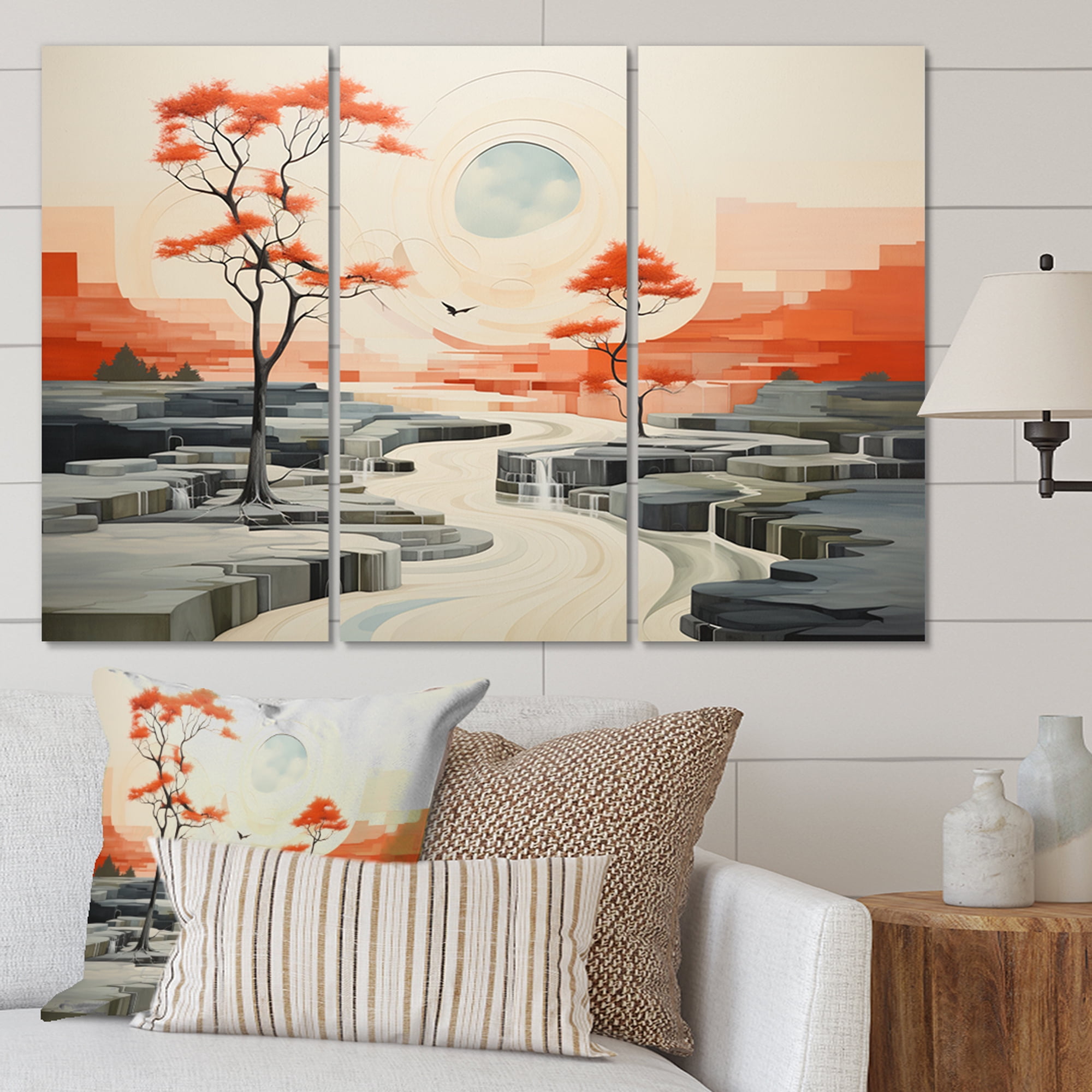 Designart "Natures Fountain Minimalism Geyser painting II" Landscapes ...