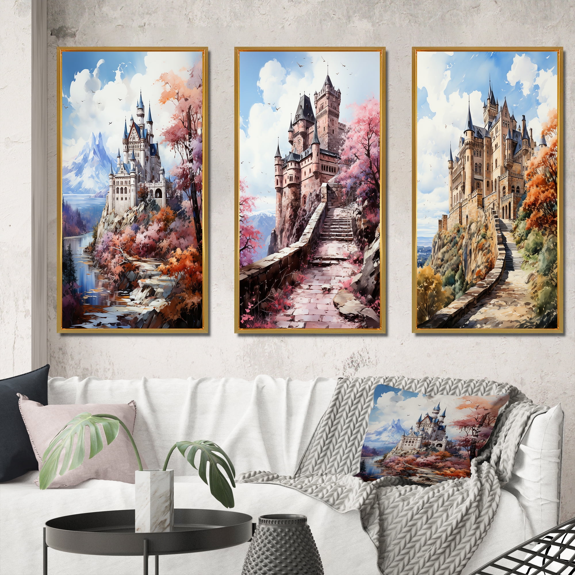 Designart "Neuschwanstein Castle in Germany" Cityscapes Framed Wall Art ...