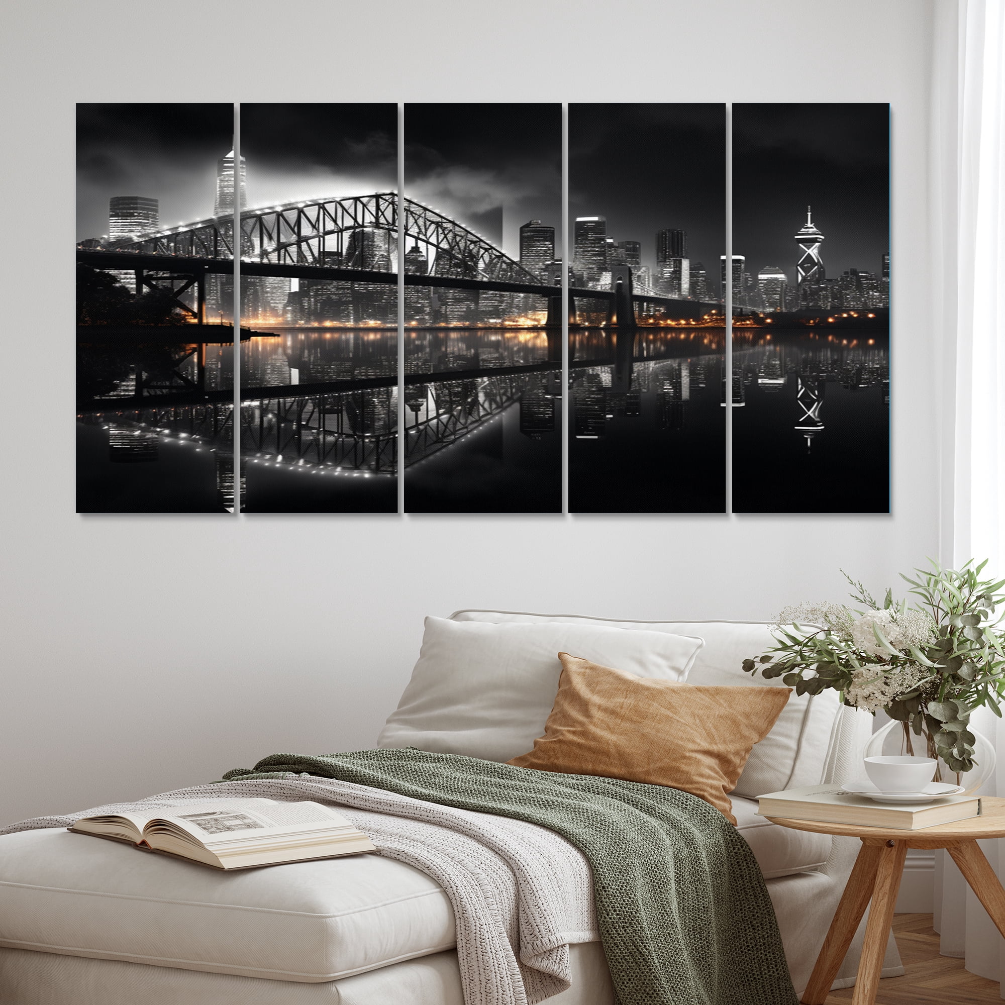 Designart "Noir Cityscape of Canada II" Canada Metal Wall Decor Set ...