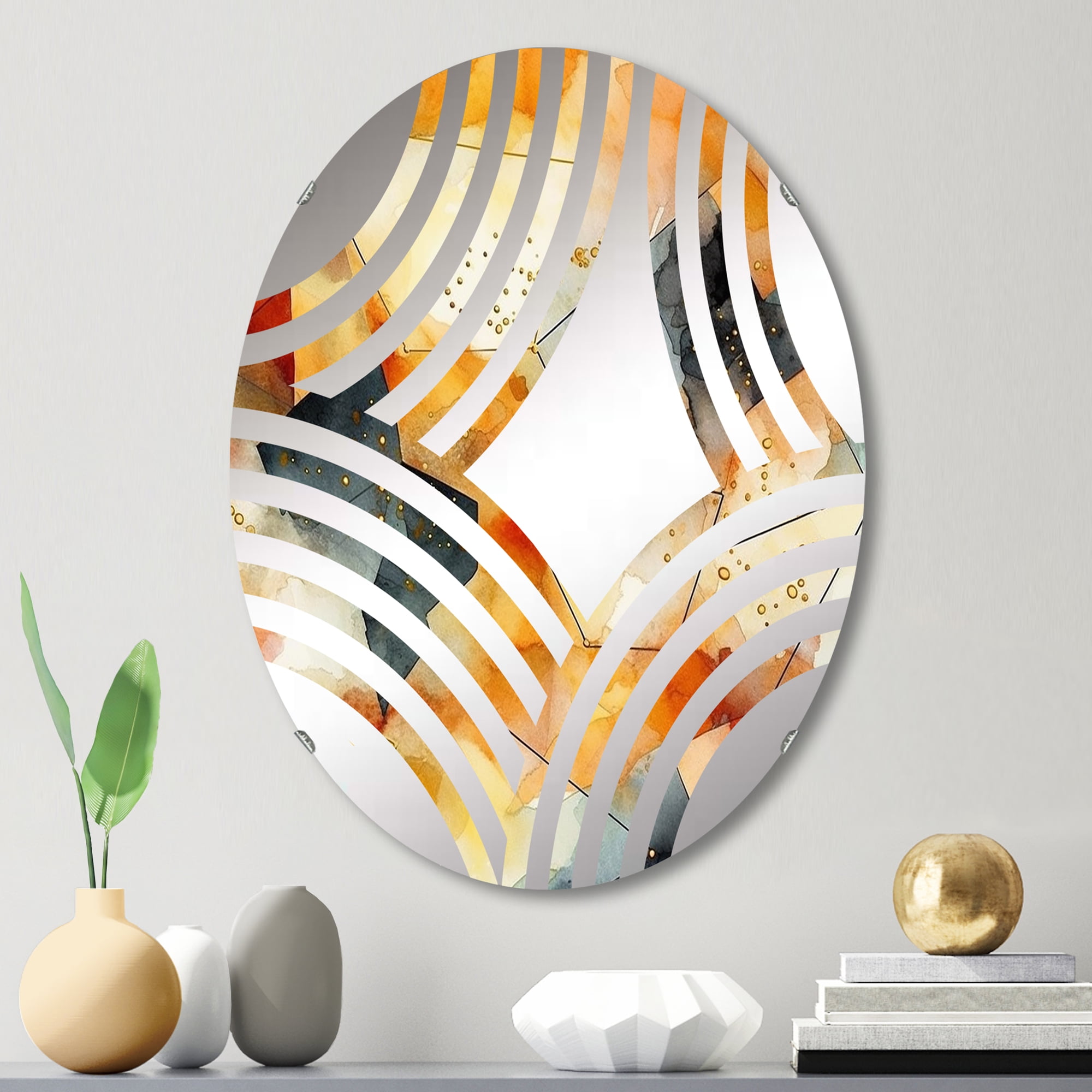Designart "Nordic Color Vibrancy V" Scandinavian Baptist Fan Round Wall ...