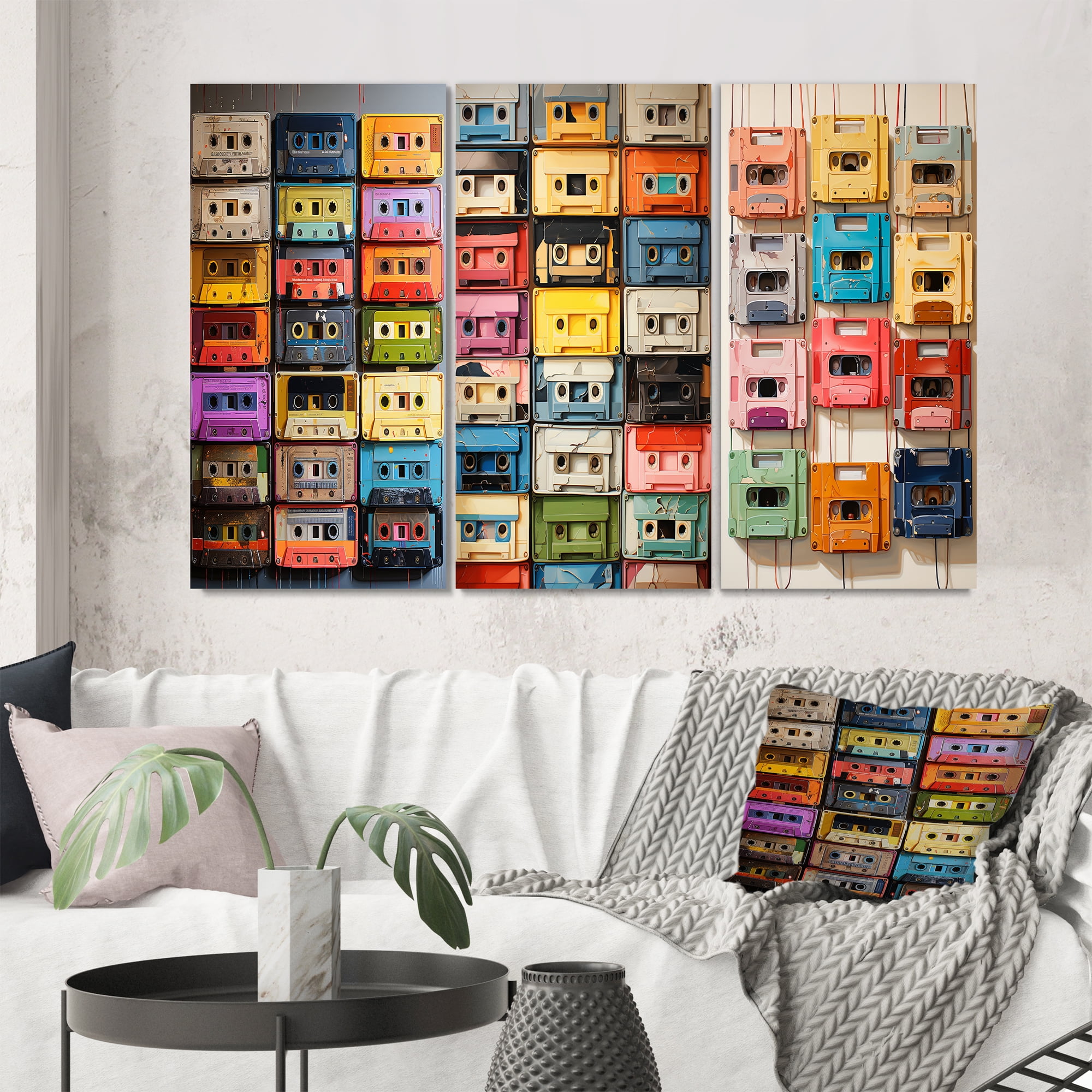 Designart "Nostalgic Grooves Cassette Tapes III" Entertainment Wall Art ...