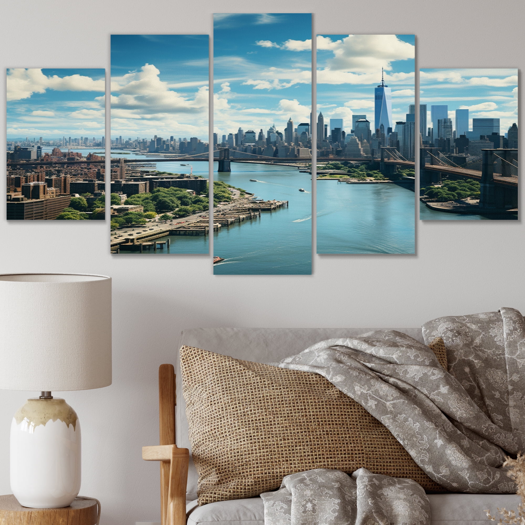 Designart "Nyc Usa Cityscape Of wall decor IV" Cityscapes Art Living ...