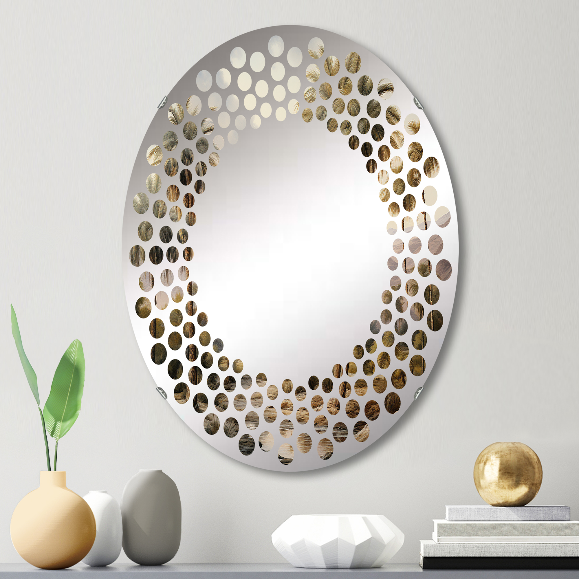 Designart "Oasis Amidst Desert Palm Trees I" Palms & Palm Trees Polka ...