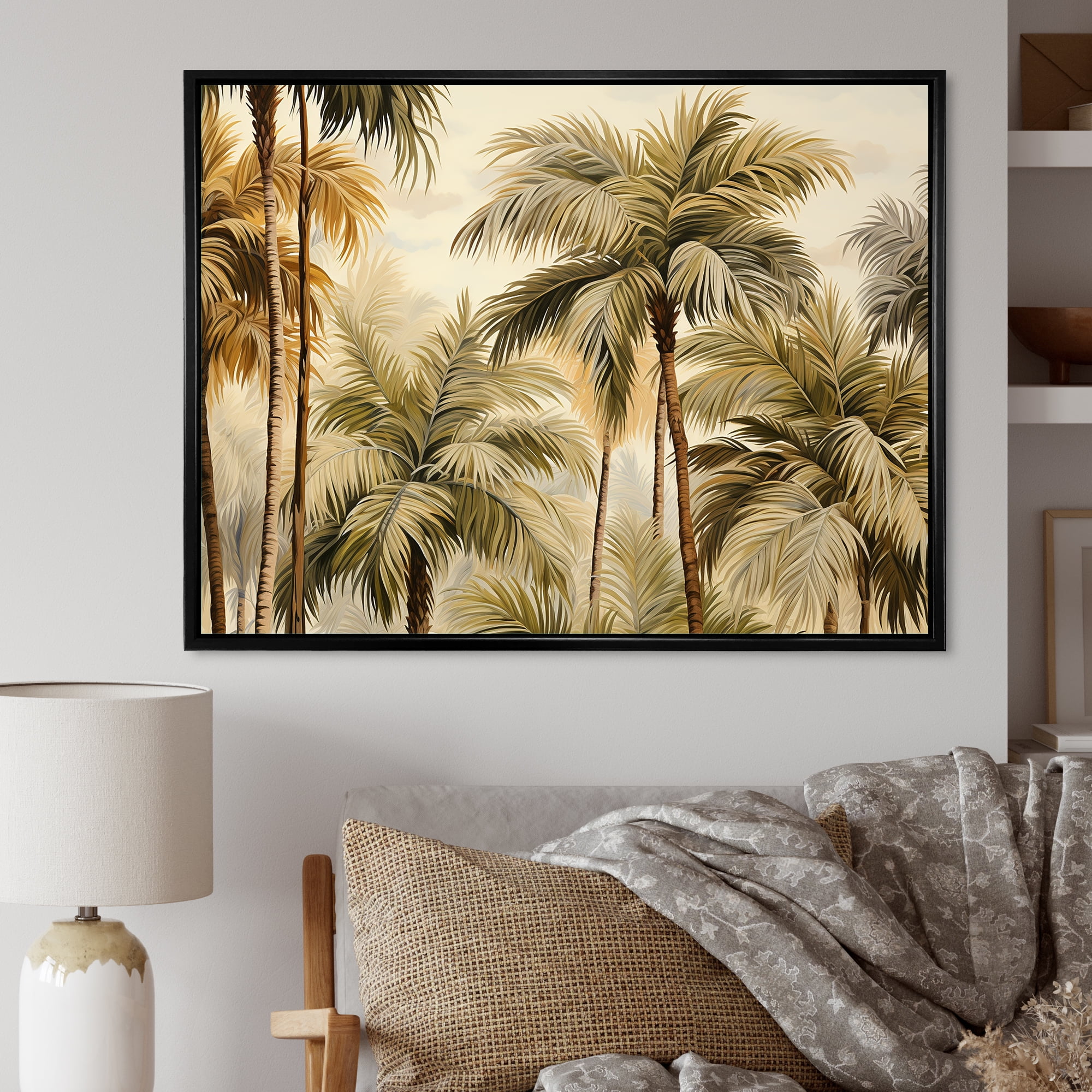 Designart "Oasis Amidst Desert Palm Trees III" Palms & Palm Trees ...