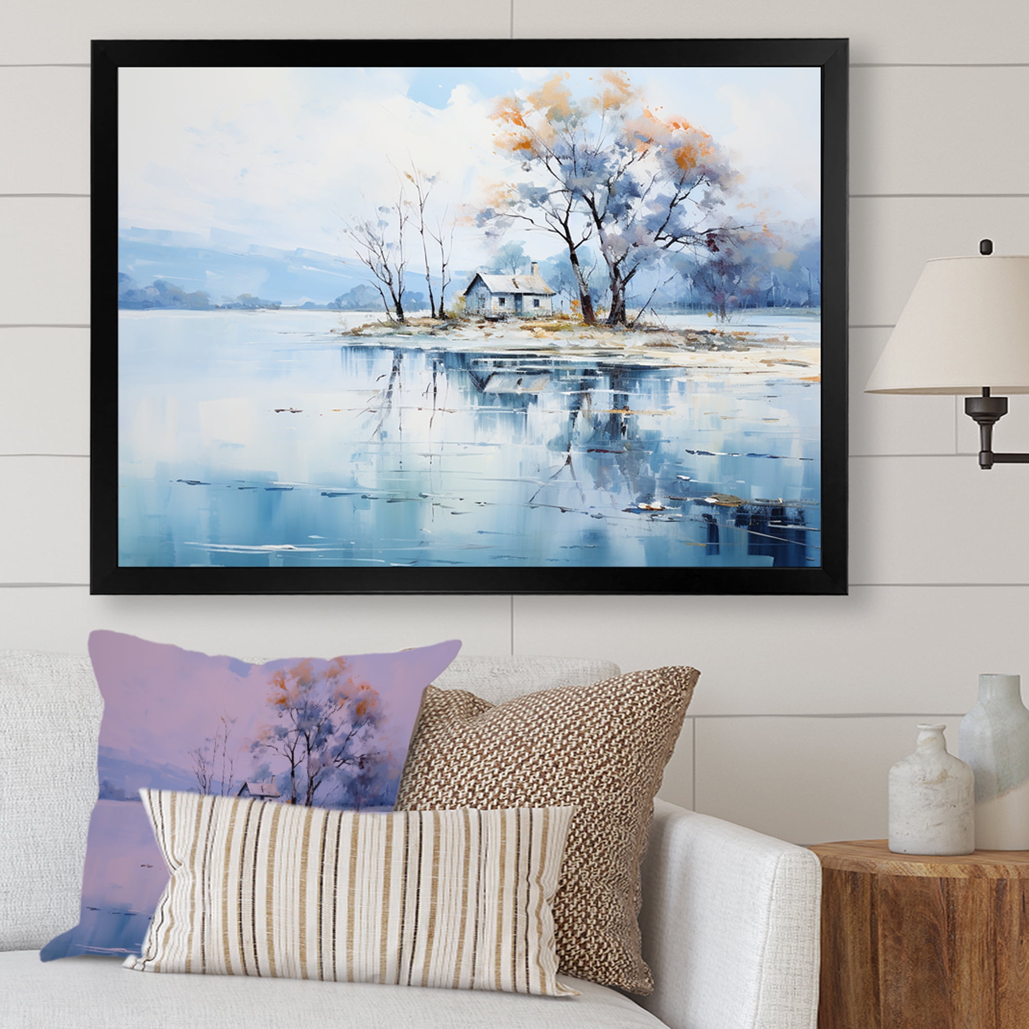 Designart "Oasis of Minimalism at Lakefront Cottage IV" Landscapes ...