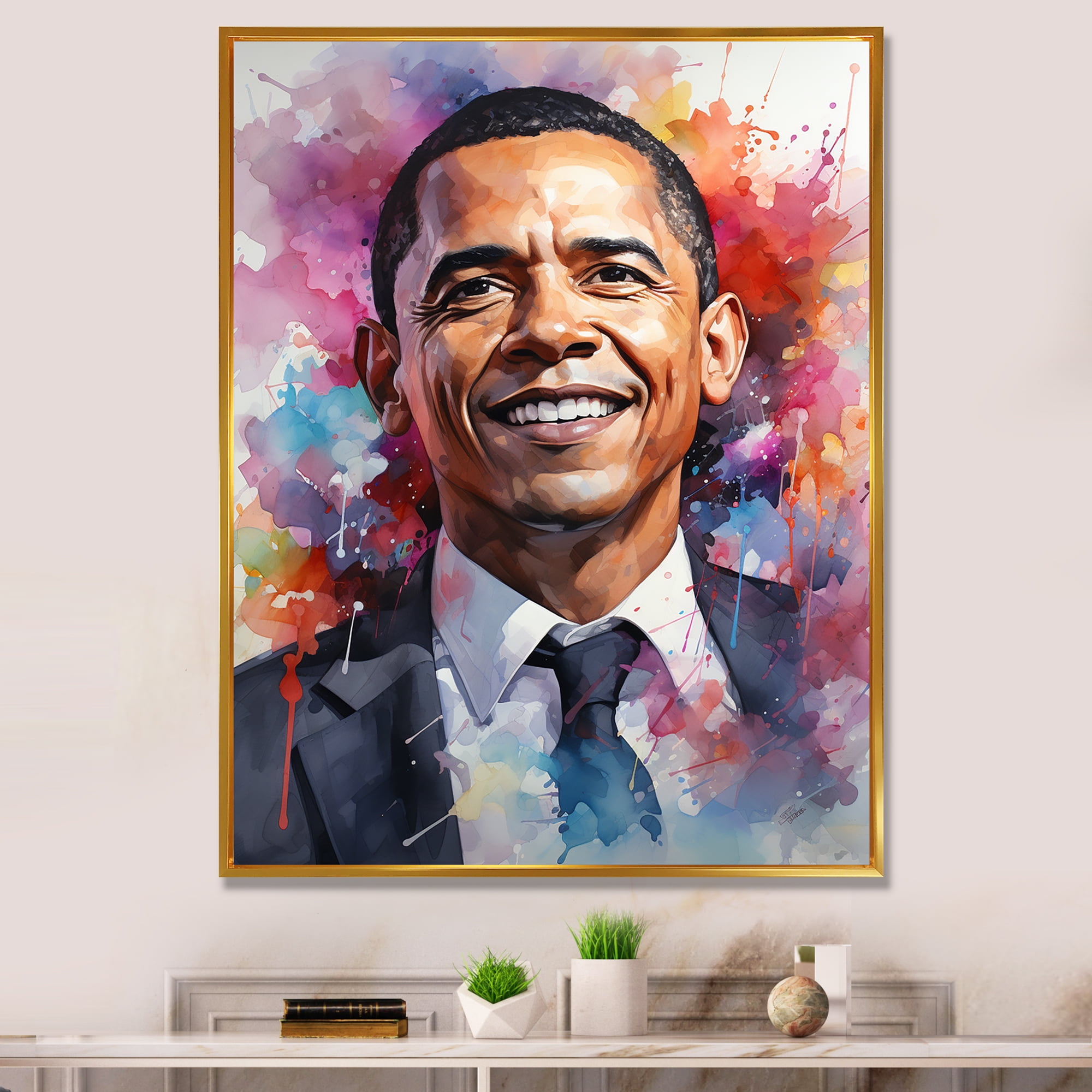 Designart "Obama Portrait President Barack wall art" President ...