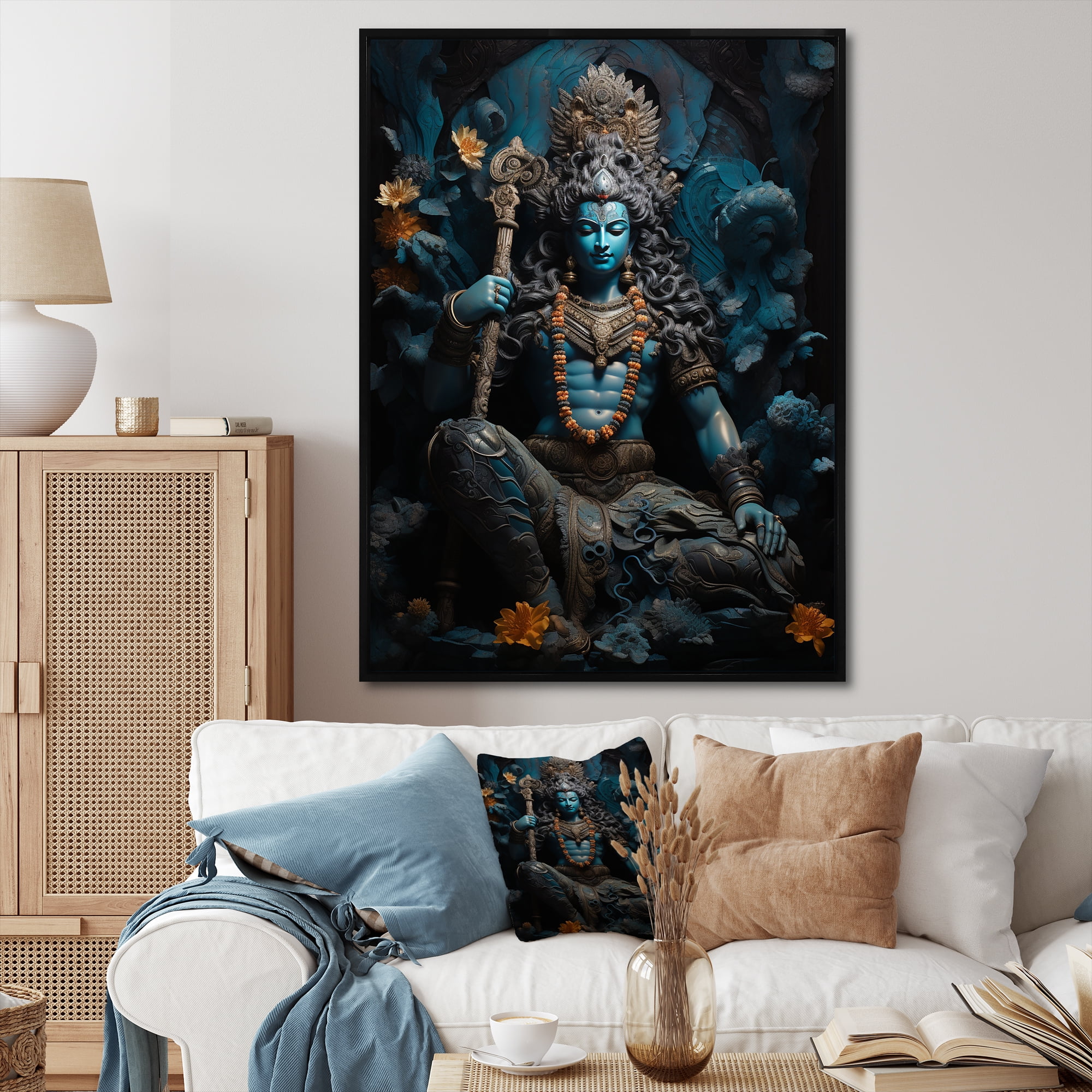 Designart "Oceanic Ombre Of Hindu God Vishnu II" Hinduism Floater ...