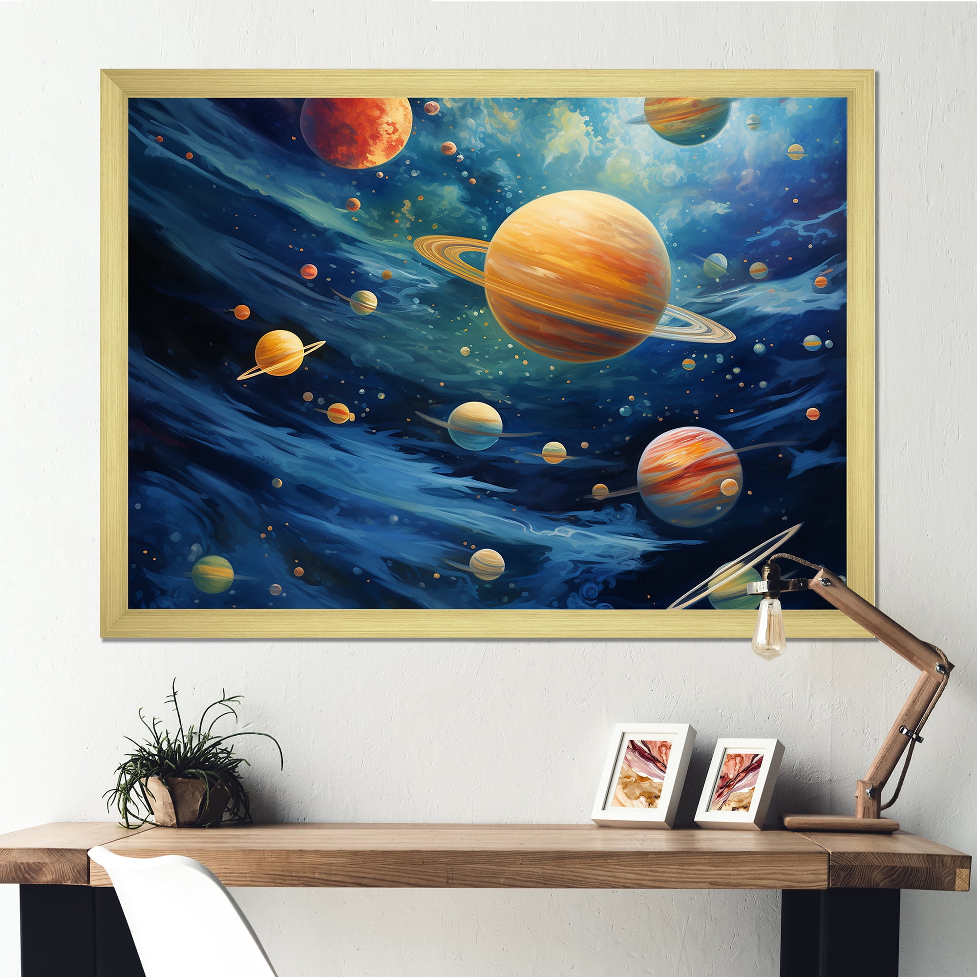 Designart "Odyssey of Blue and Orange Planets II" Astronomy & Space ...