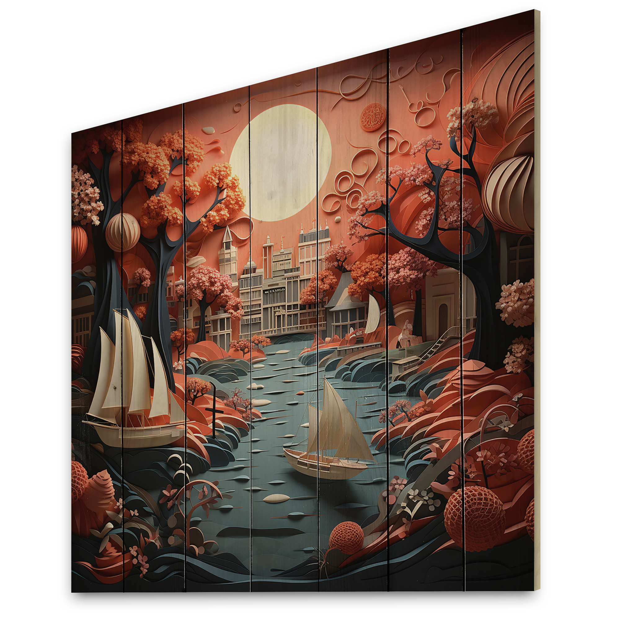 Designart "Of Adventure Port Port wall art I" Port Landscape Print on ...