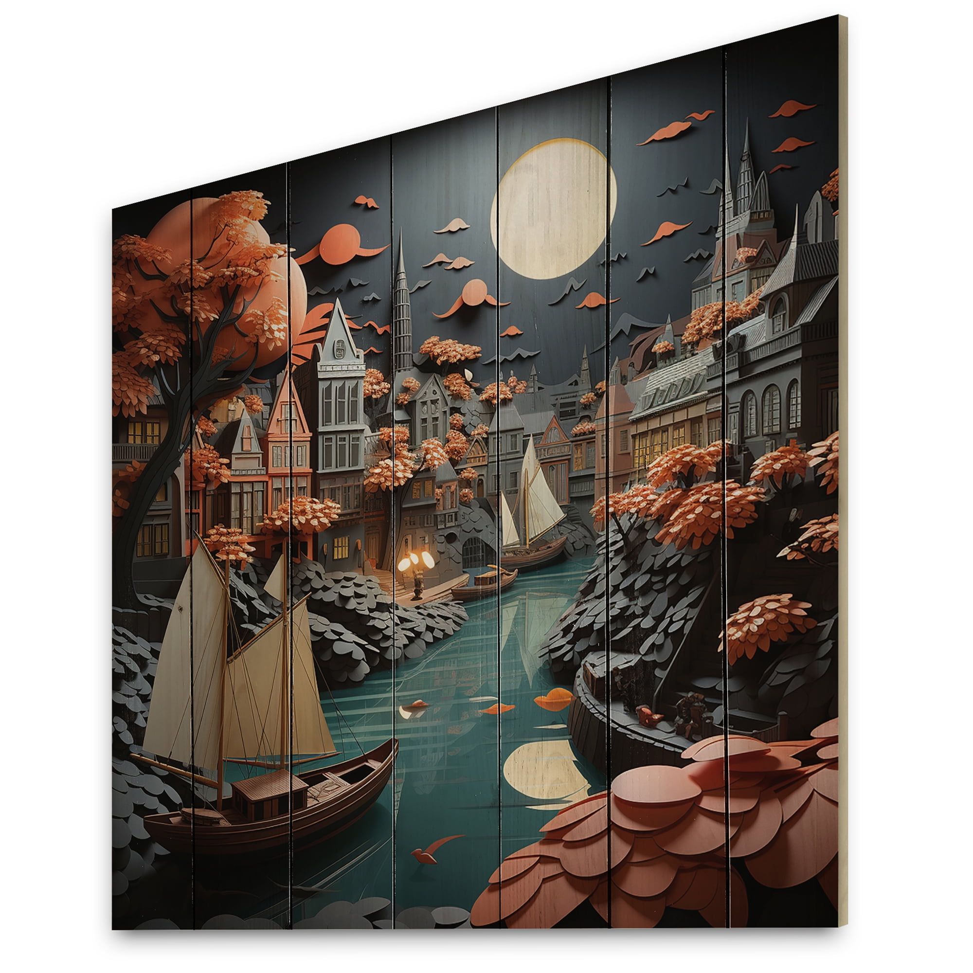 Designart "Of Adventure Port Port wall art II" Port Landscape Print on ...