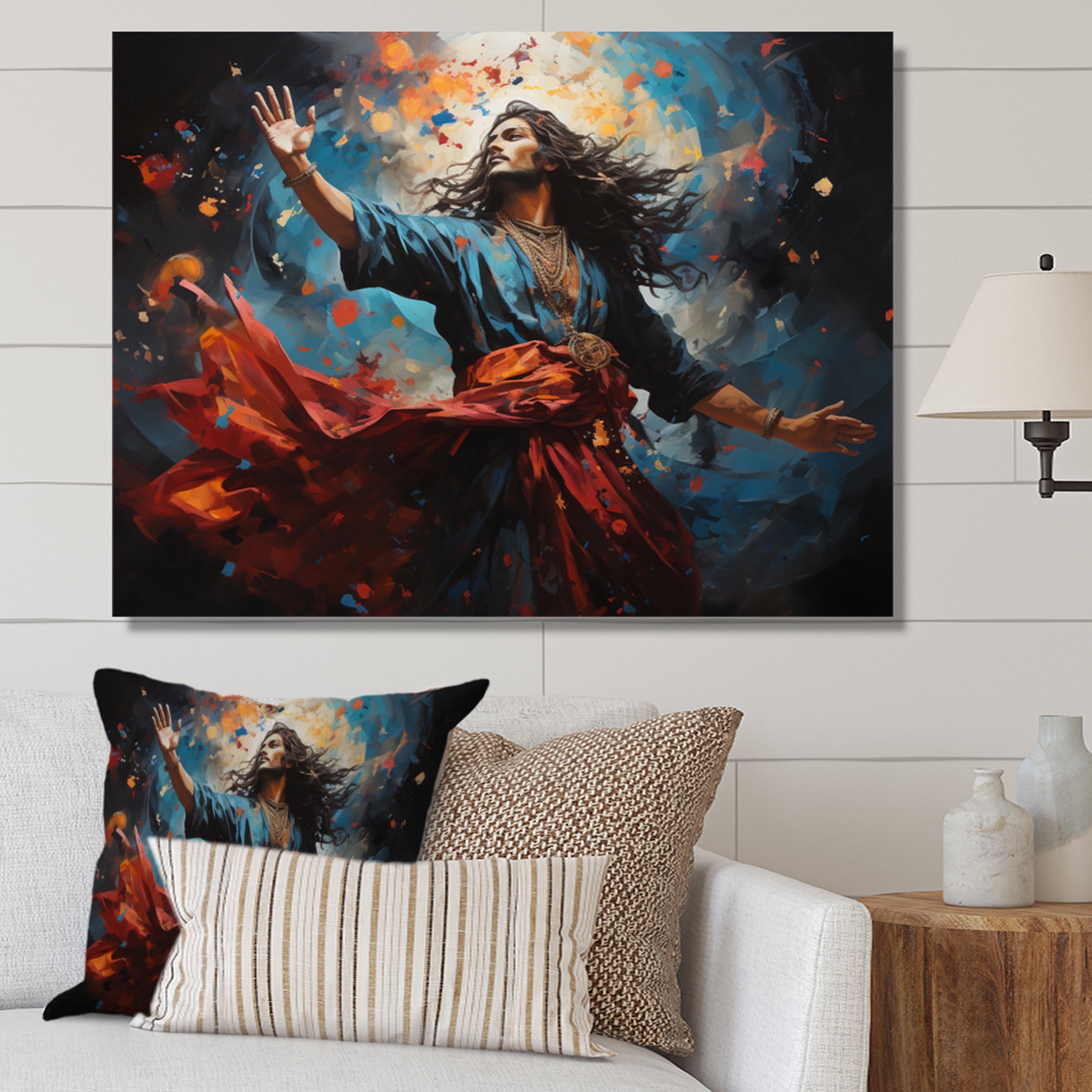Designart "Of Shiva Hinduisim Dance wall art" Spiritual Canvas Wall Art ...