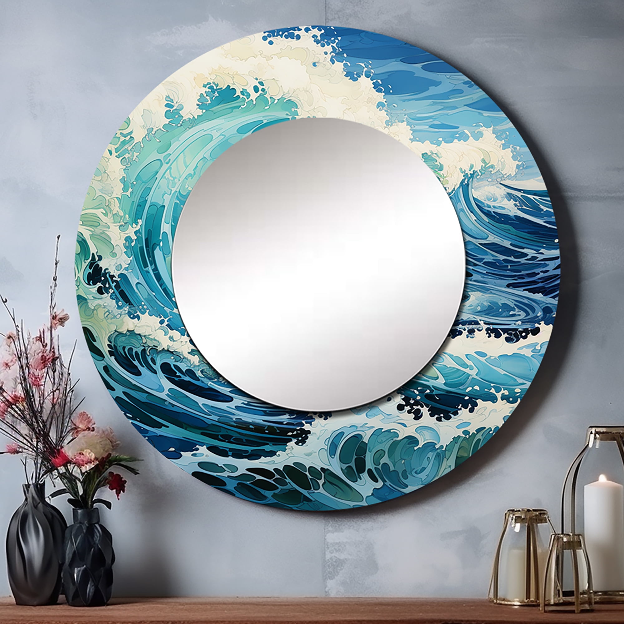 Designart "Of Wonder Coastal waves Waves painting VII" Beach & Ocean ...