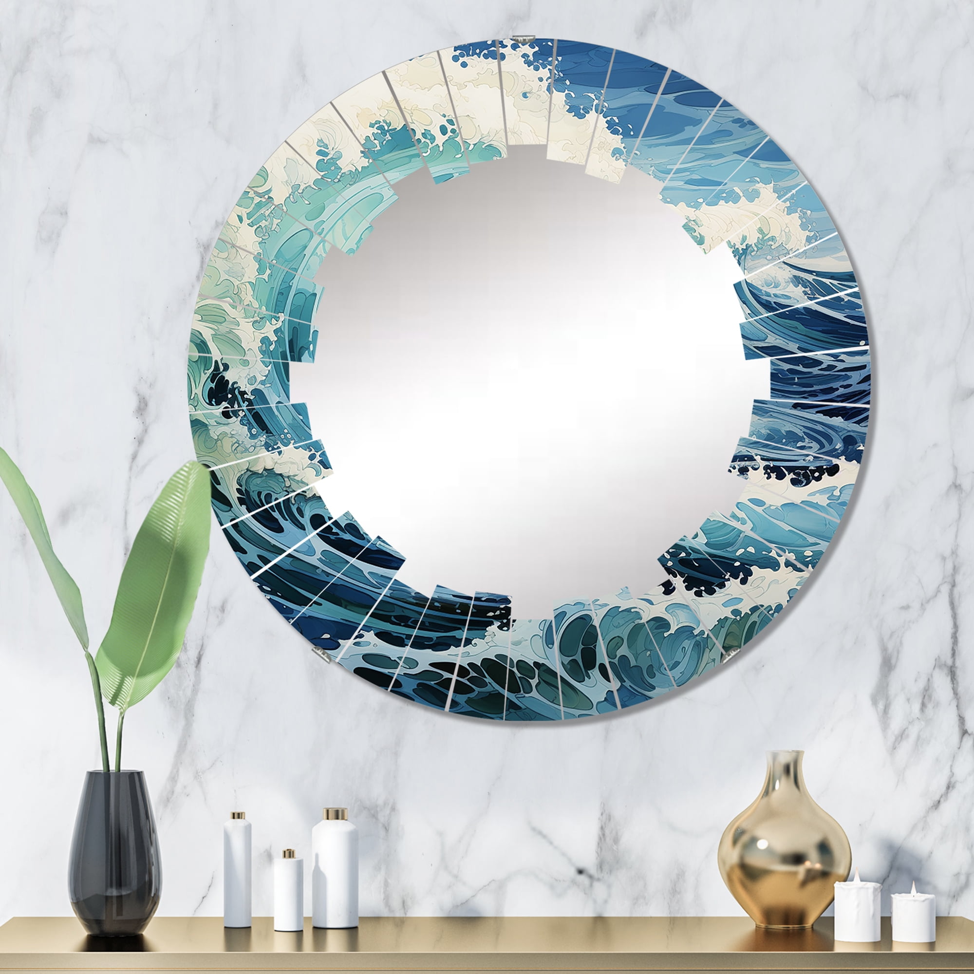Designart "Of Wonder Coastal waves Waves painting VII" Nautical & Beach ...
