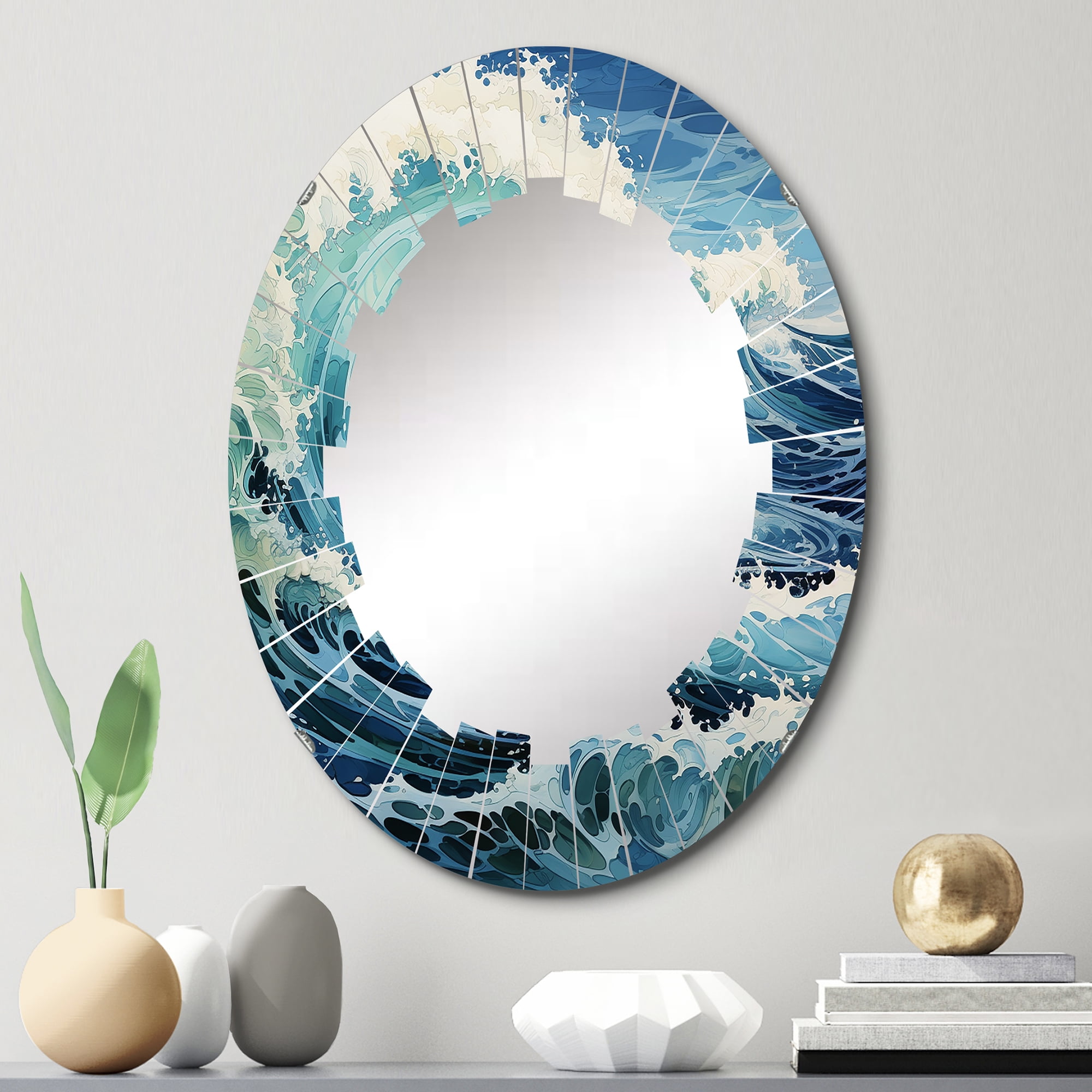 Designart "Of Wonder Coastal waves Waves painting VII" Nautical & Beach ...