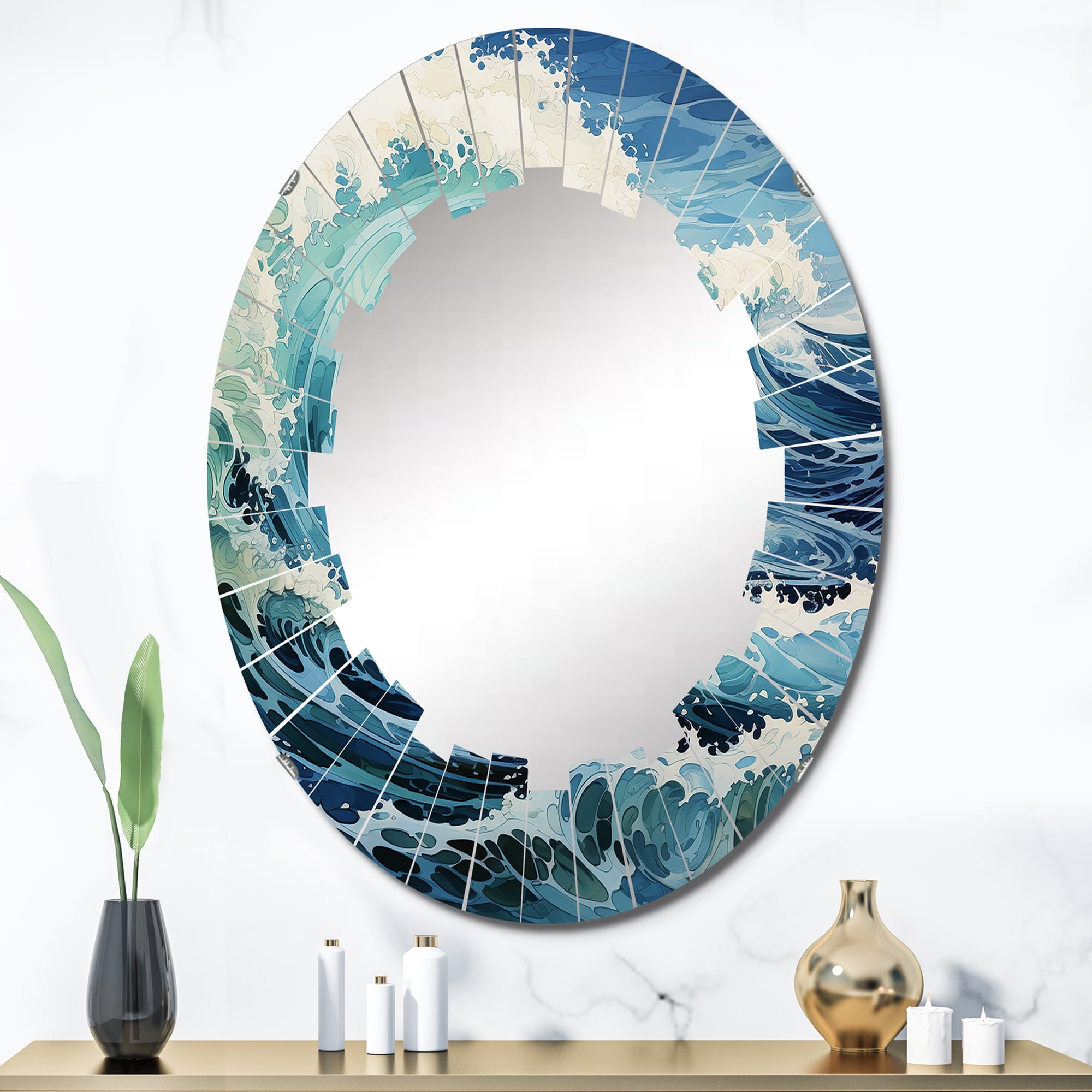 Designart "Of Wonder Coastal waves Waves painting VII" Nautical & Beach ...