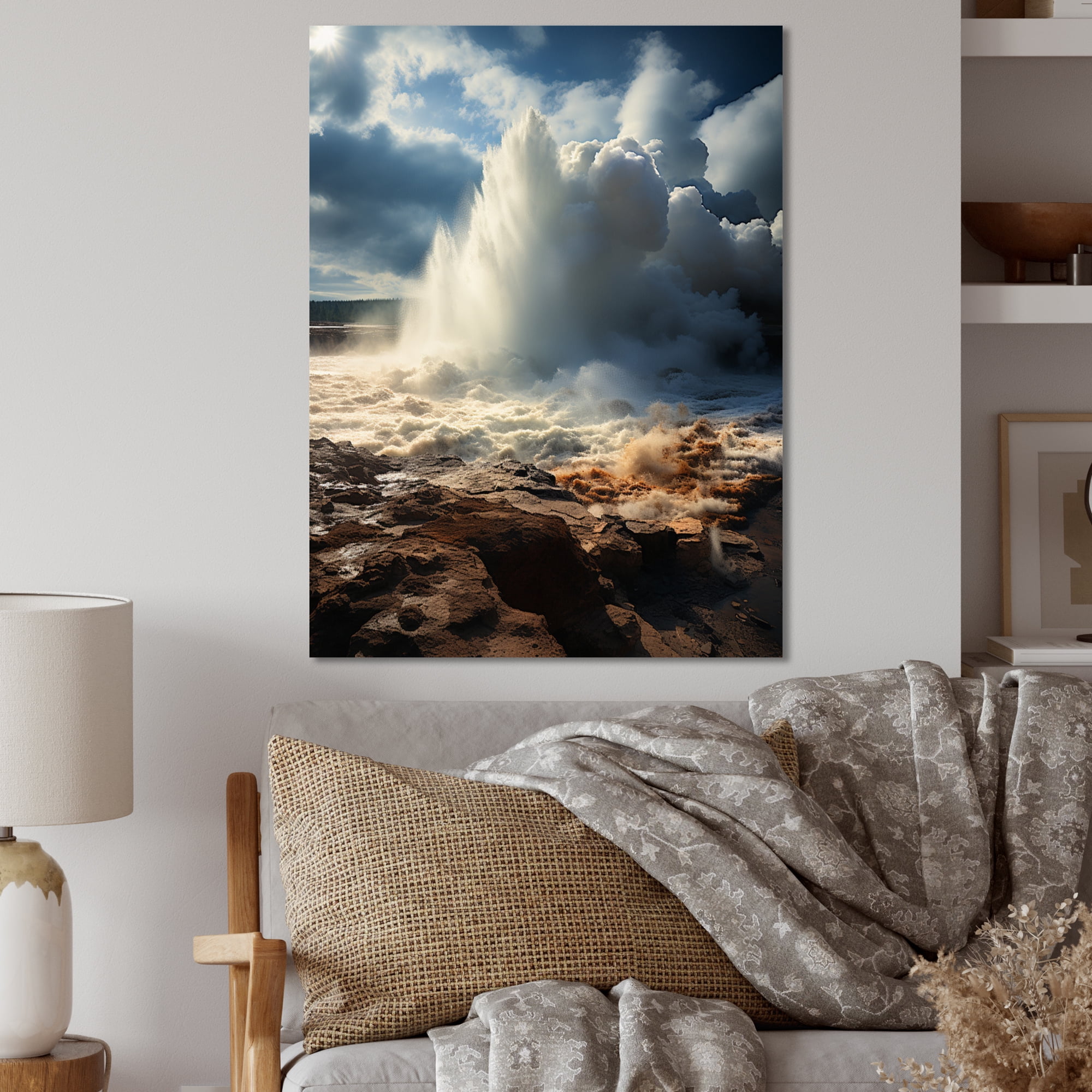 Designart "Old Faithful s Eruption Dance" Landscapes Metal Art Living ...