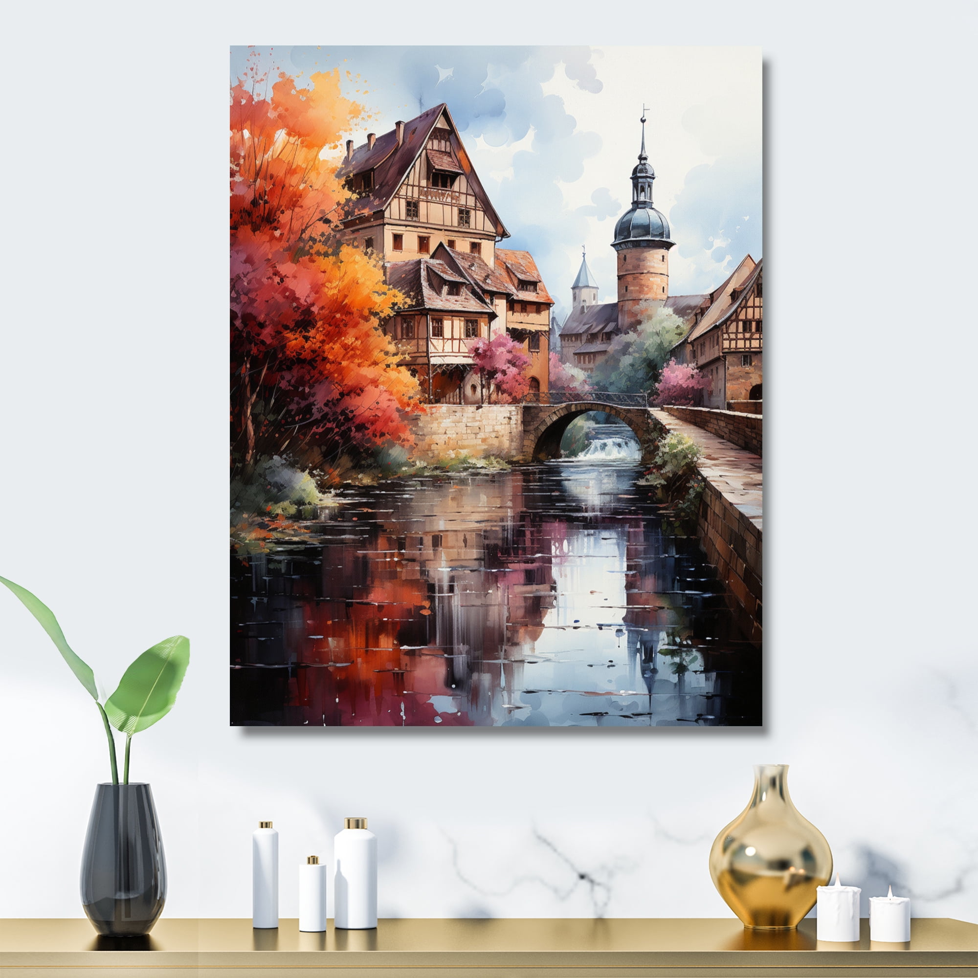 Designart "Old Town Germany Bambergs wall art II" Germany Metal Art ...