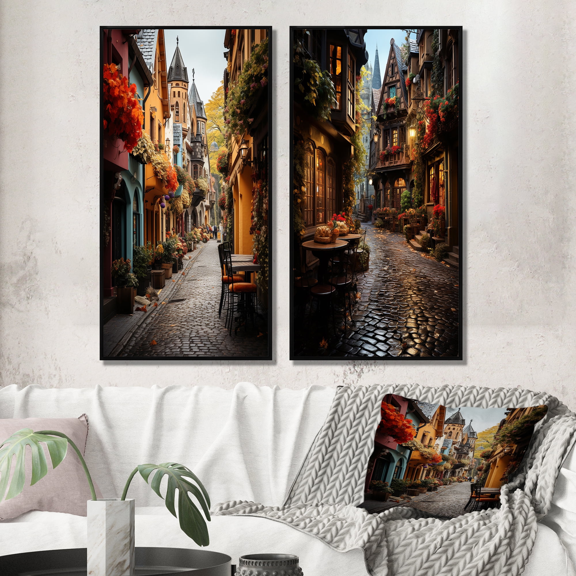 Designart "Old Town Germany Cologne wall decor II" Germany Framed Wall ...