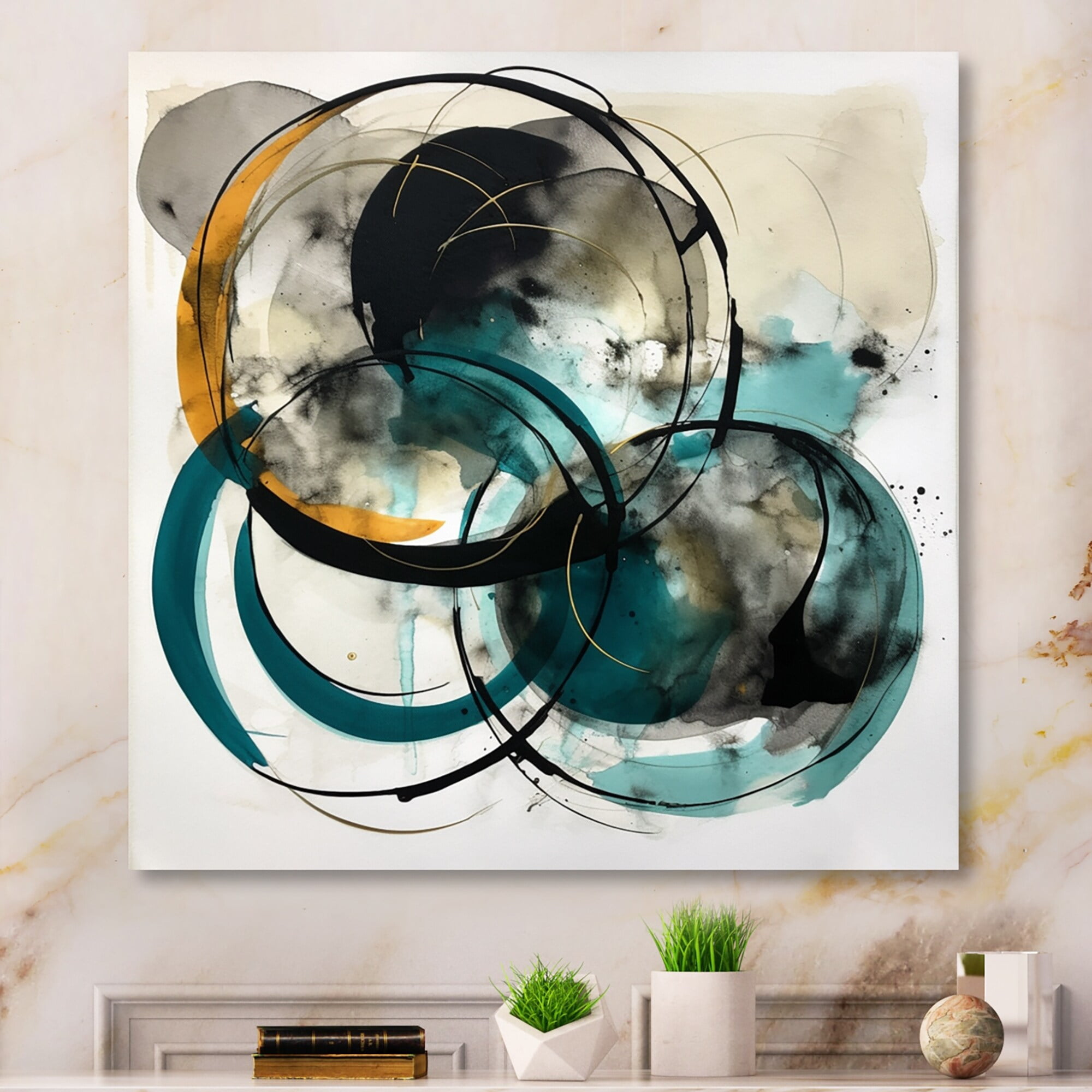 Designart "Olive Drifts in Minimalism" Minimalism Metal Wall Art ...