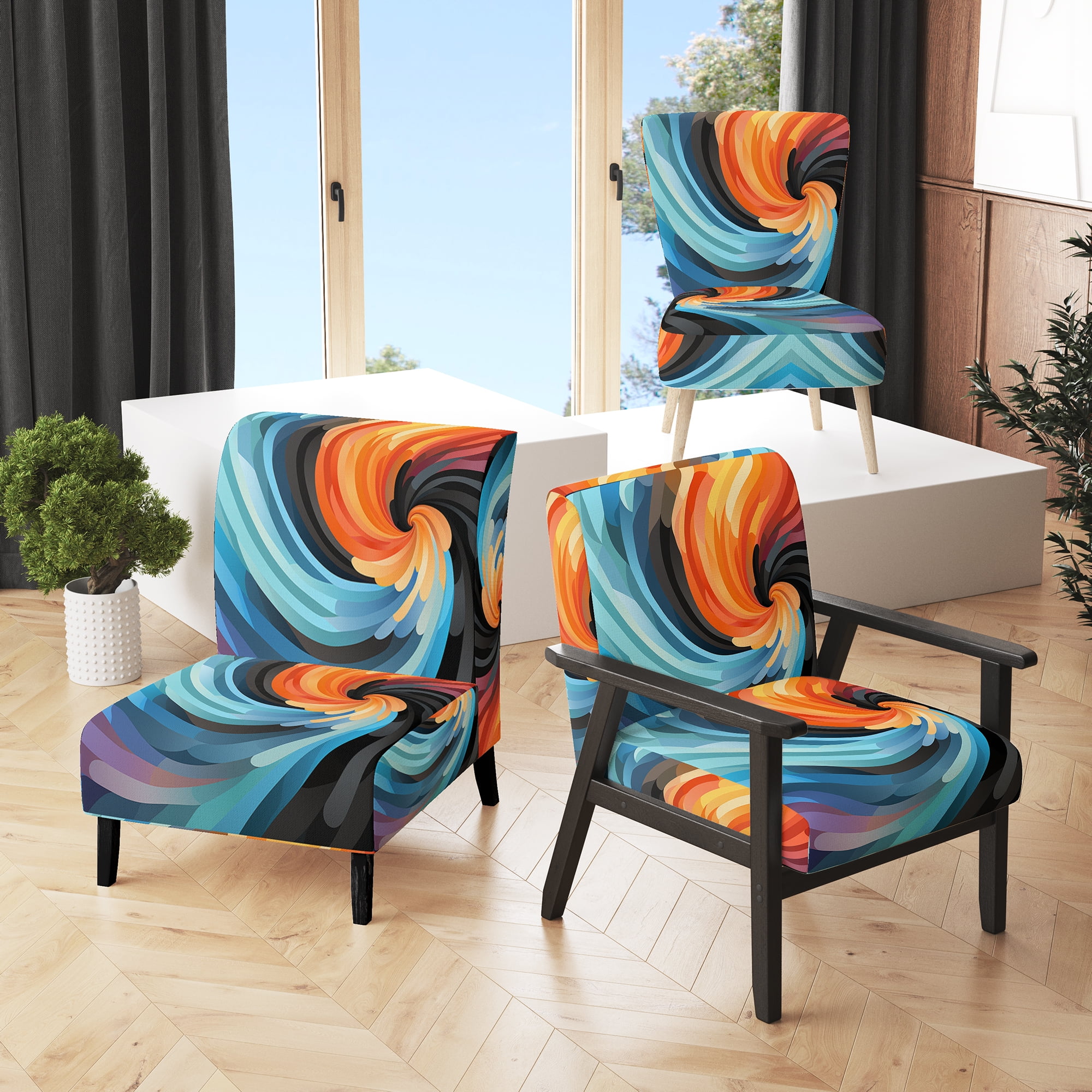 Designart "Opt Art Harmonic symmetry II" Multi-Color Abstract ...