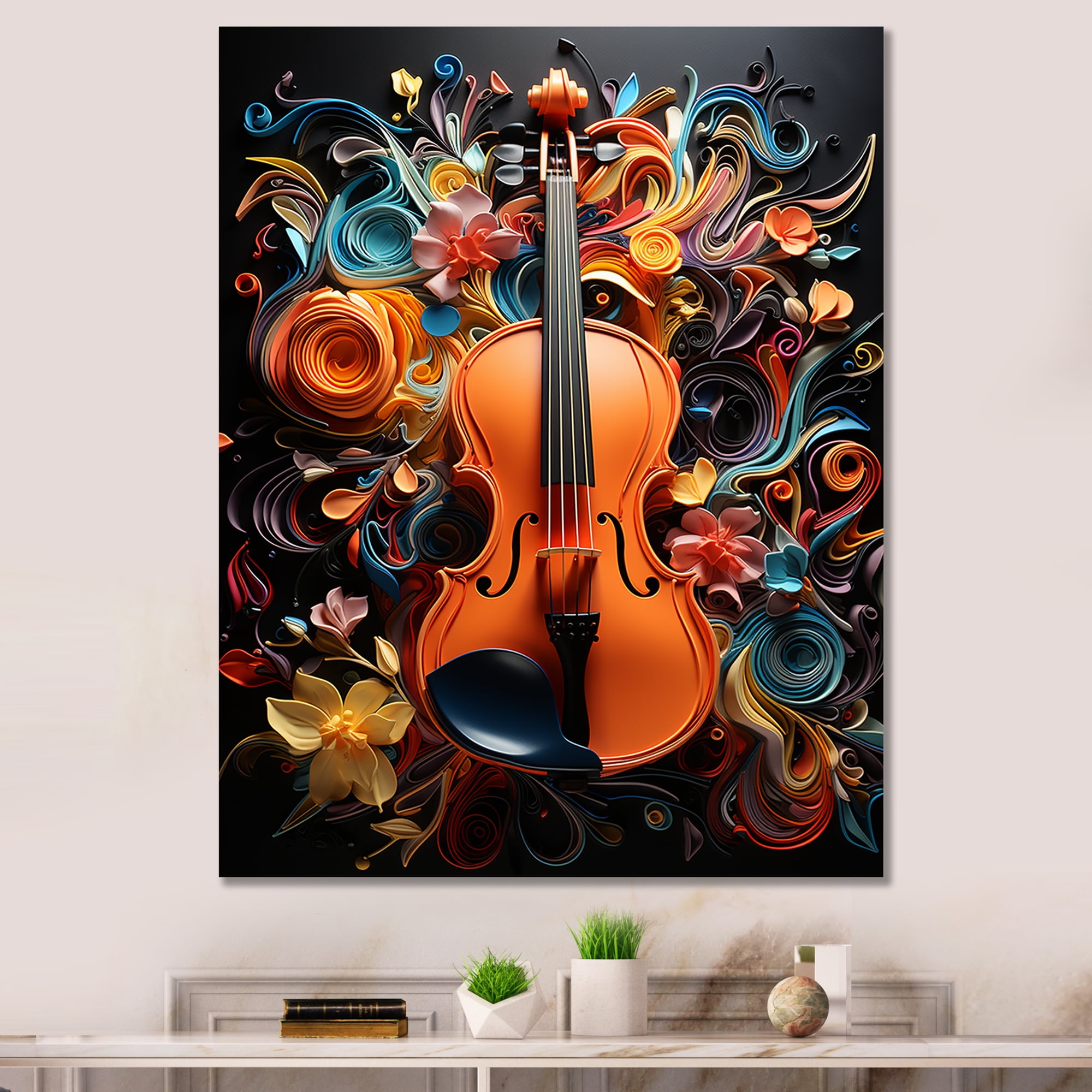 Designart "Opt Art Vibrant Euphony" Abstract Canvas Print - Walmart.com