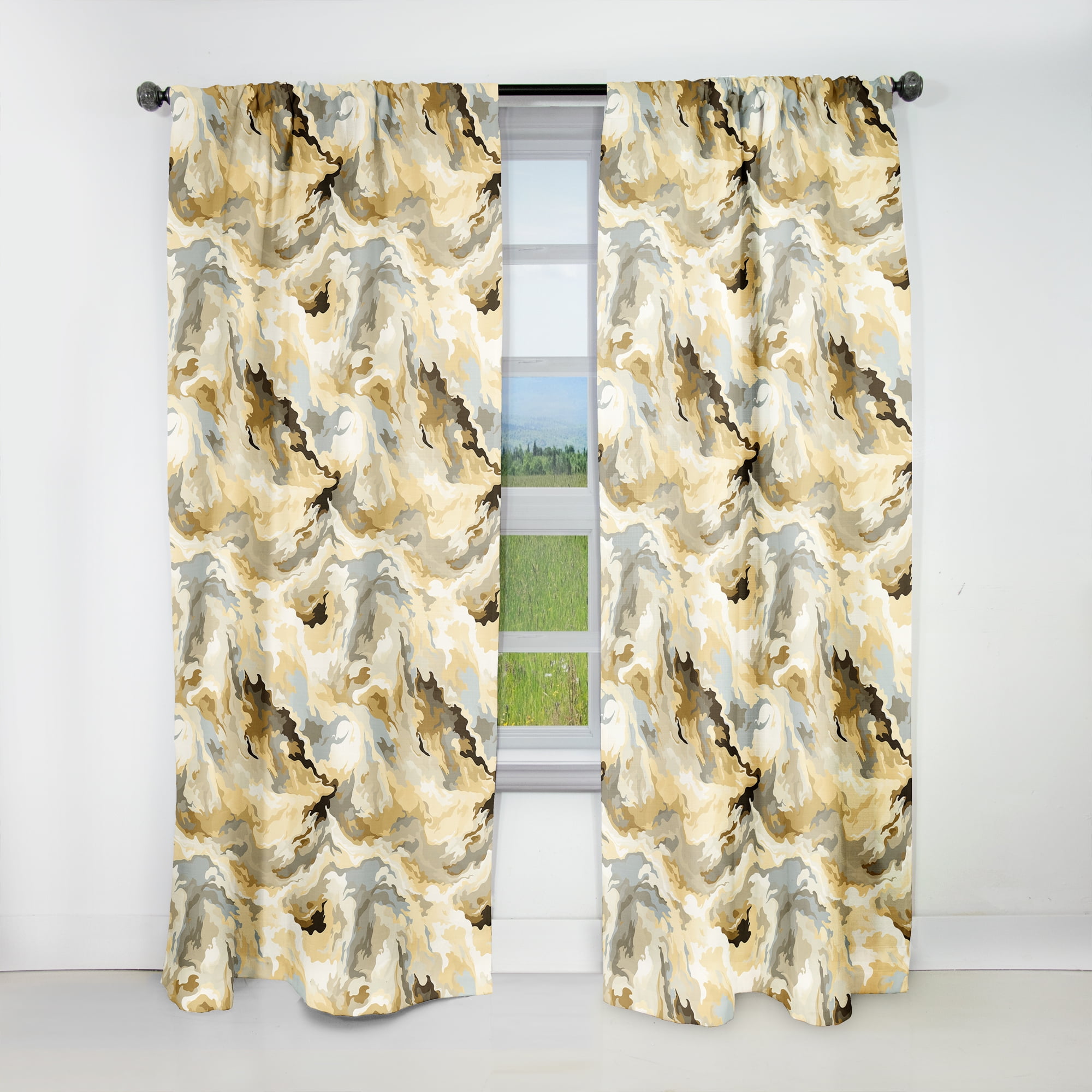 Designart "Opulent Hiding Hues" Abstract Blackout Curtain Panels ...