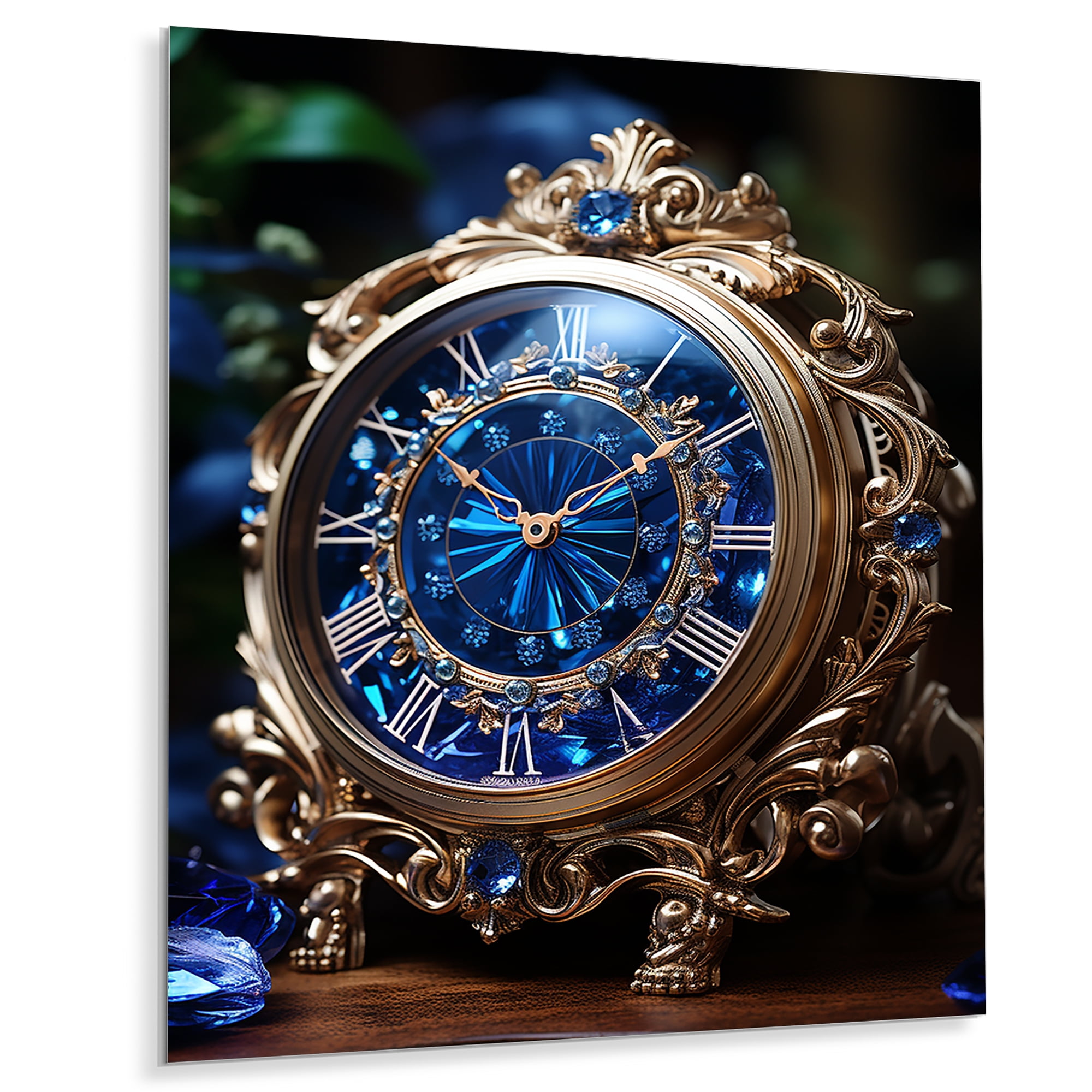 Designart "Opulent Timepiece Clock II" Watches Metal Wall Decor ...