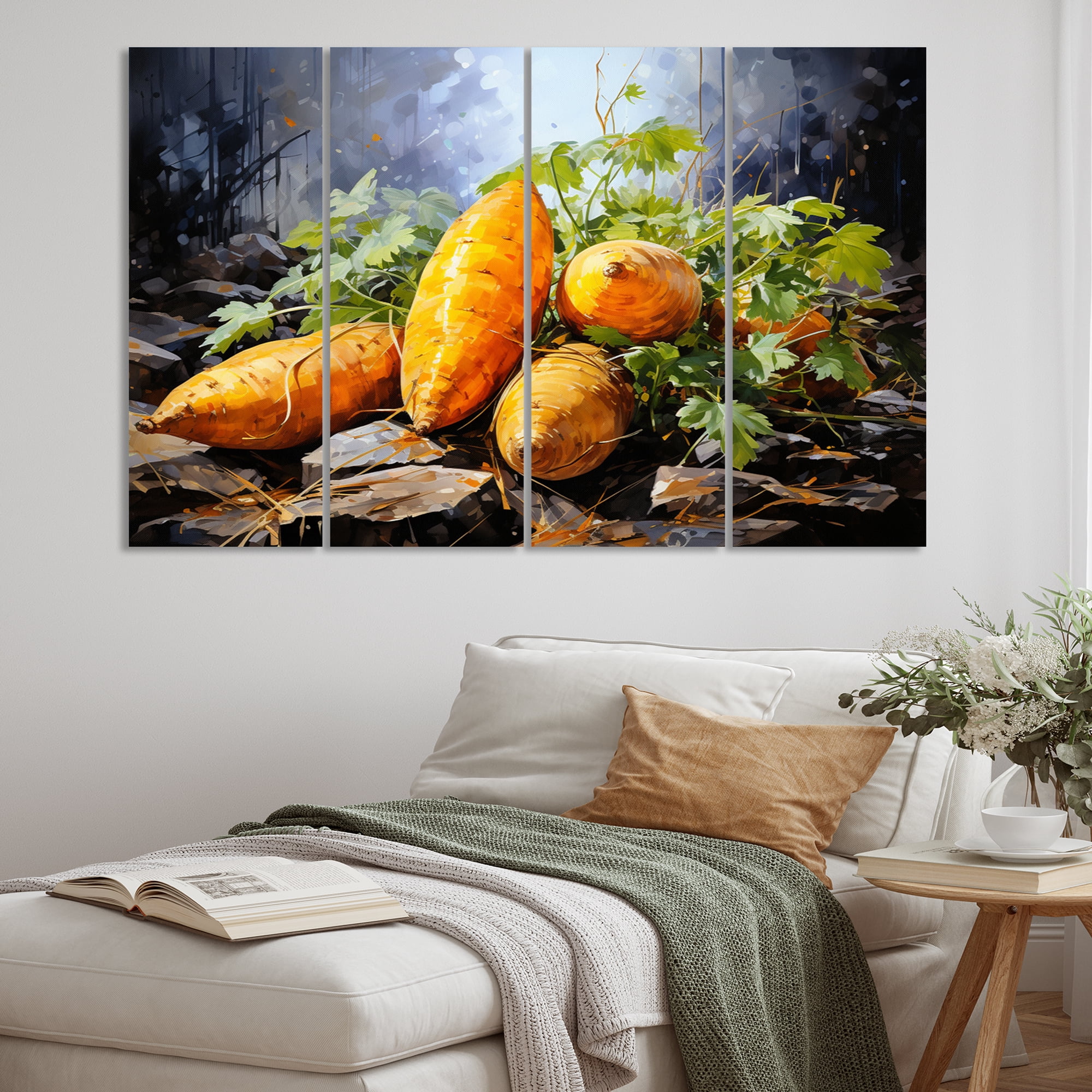 Designart "Orange Sweet Potato A Vegetable Portrait" Farmhouse Metal ...