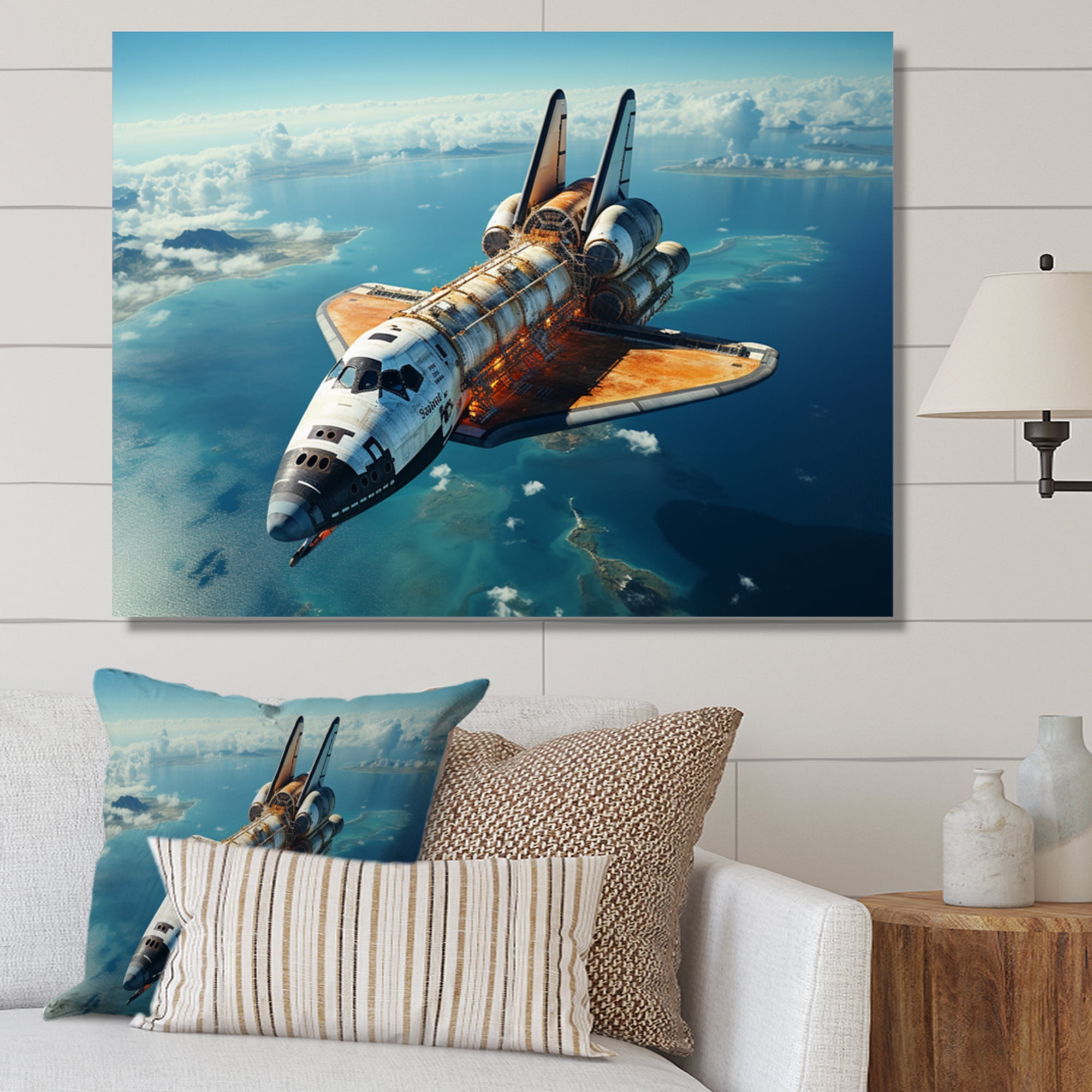 Designart "Orbiting Earth Space Shuttle Adventure I" Space Shuttle ...
