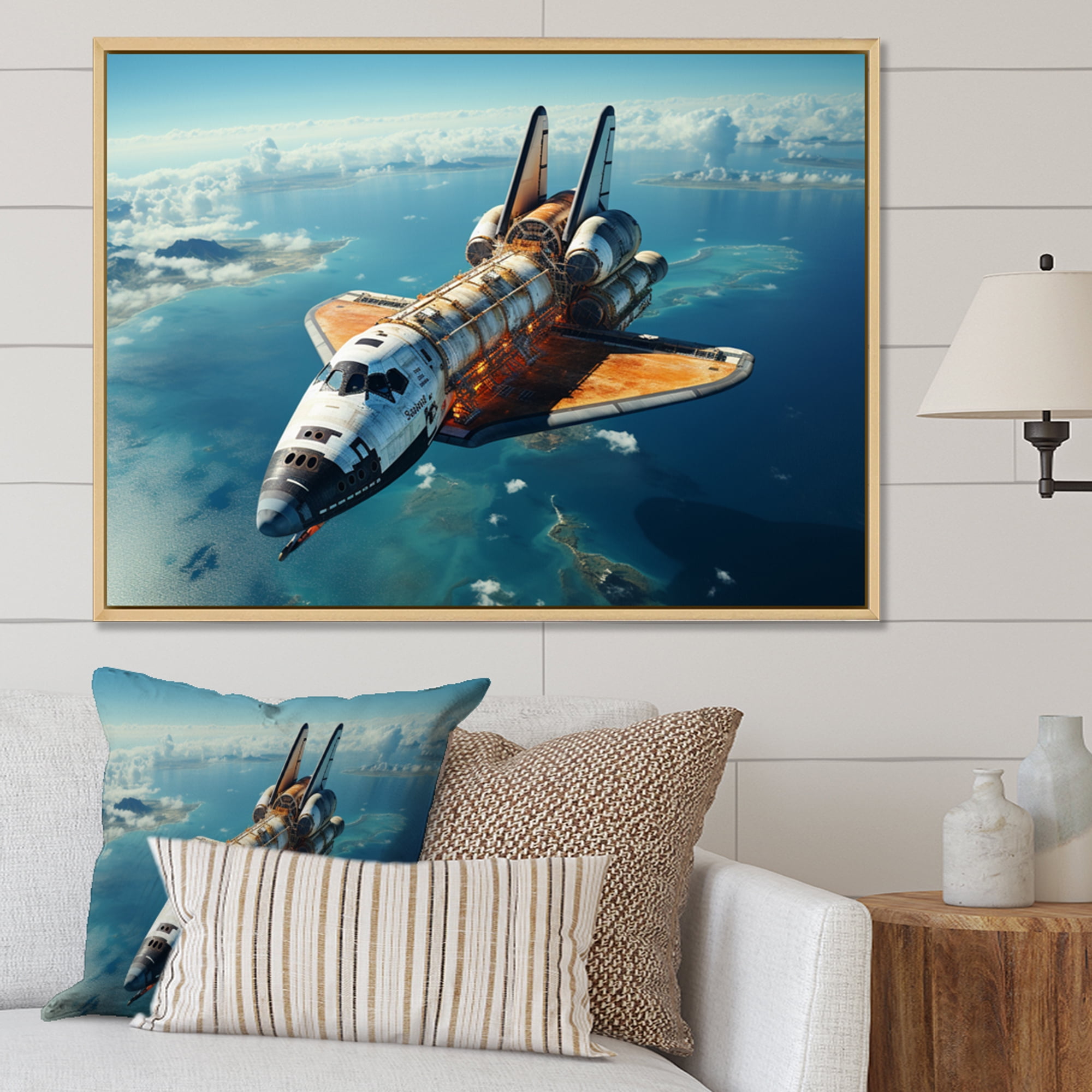 Designart "Orbiting Earth Space Shuttle Adventure I" Space Shuttle ...