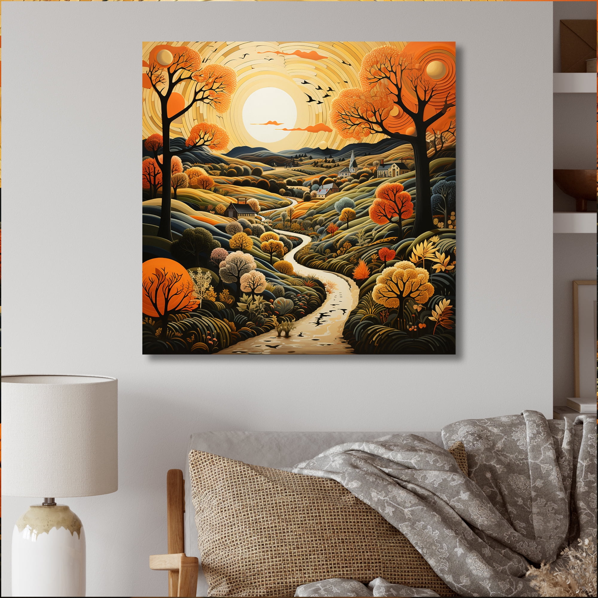 Designart "Orchards Painted Countryside Autumn wall art II" Landscapes ...
