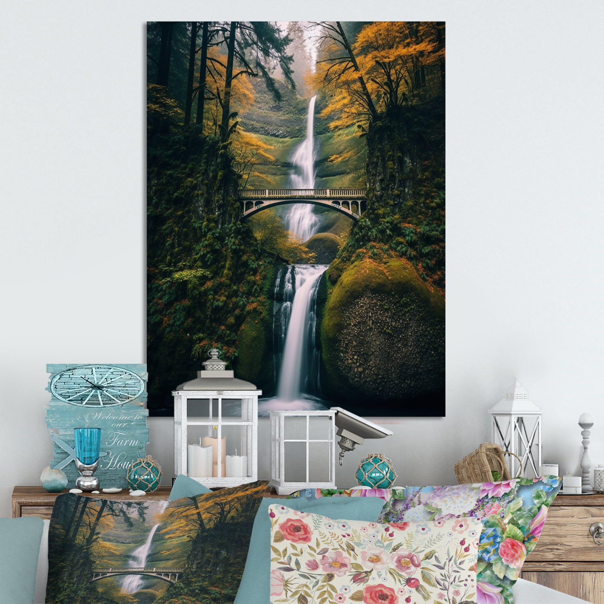 Designart "Oregon Multnomah Falls Scenery Cascading Beauty" Oregon ...
