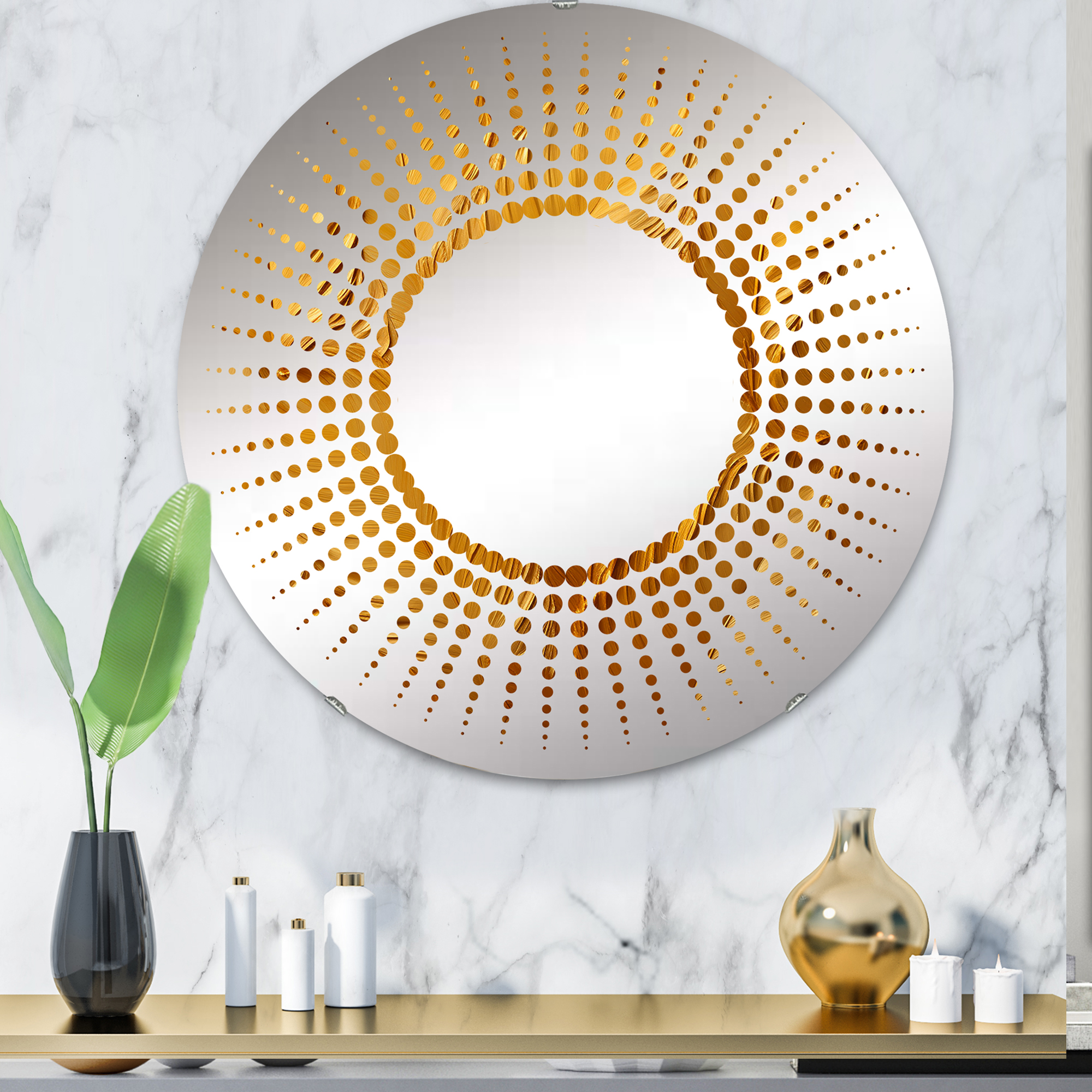 Designart "Ostriches Adorned in Golden Feathers" Ostriches Starburst ...