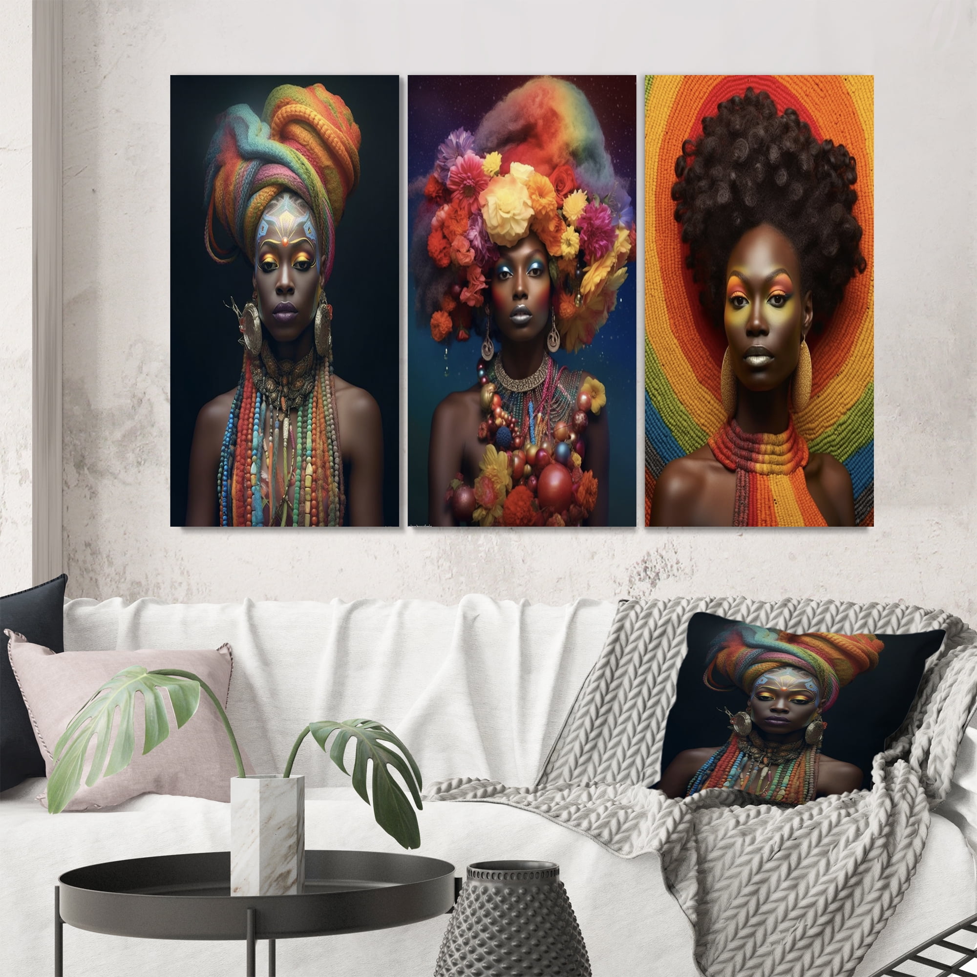 Designart "Osunmare Rainbow Orisha Goddess I" African American Woman ...