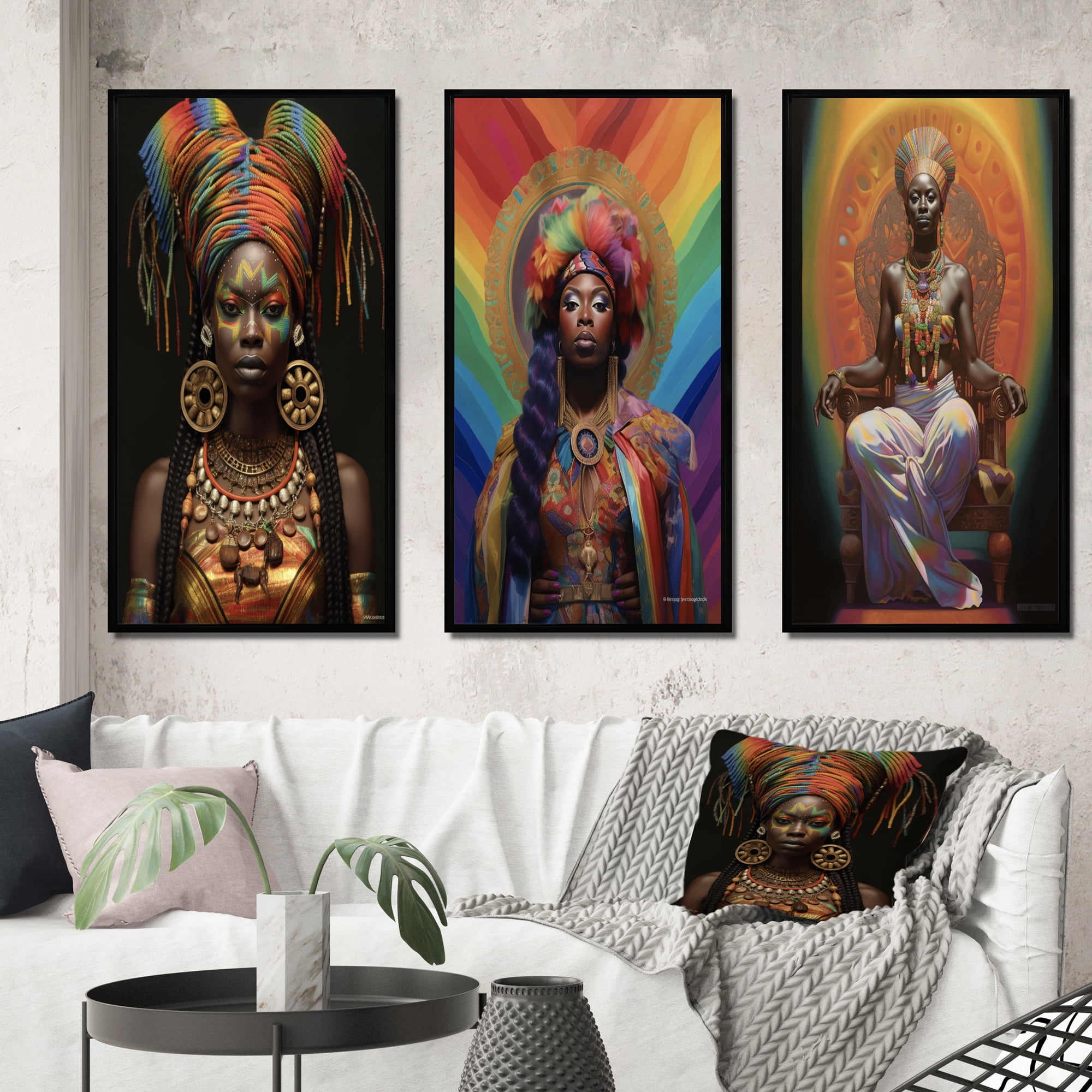 Designart "Osunmare Rainbow Orisha Goddess VIII" African American Woman ...