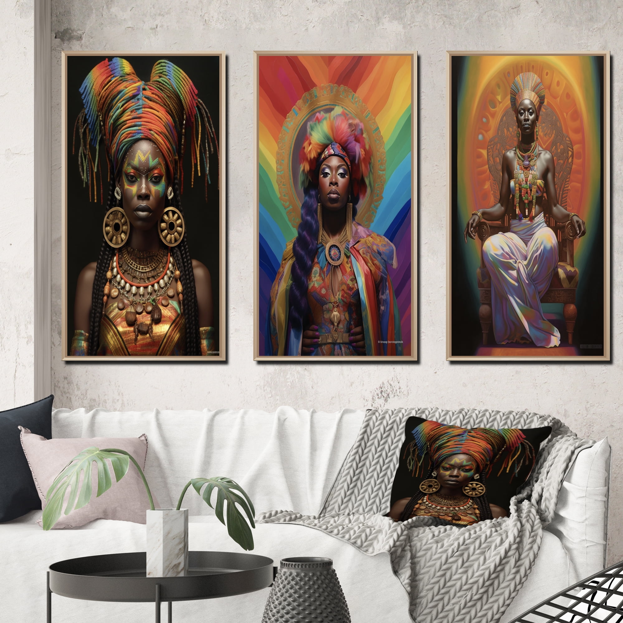 Designart "Osunmare Rainbow Orisha Goddess VIII" African American Woman ...