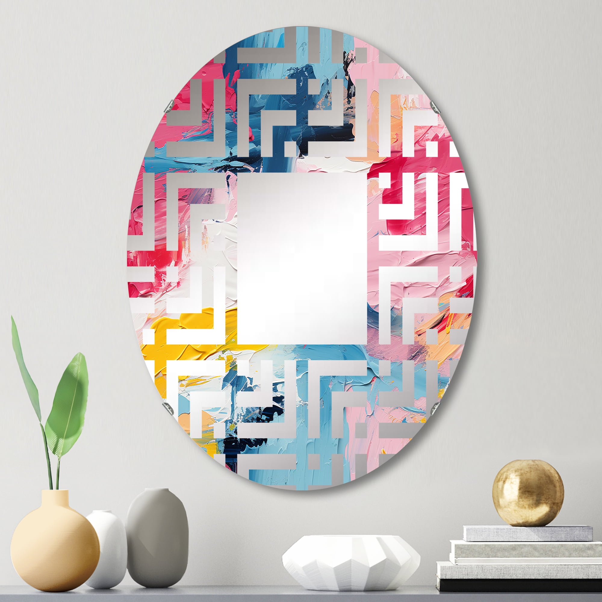 Designart "Overlapping White Stripes in Watercolor Paint Lines ...