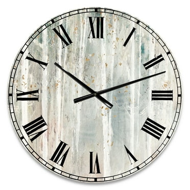 Designart Oversized Brown Analog Round Lodge Wall Clocks, CLM30602-C23 ...