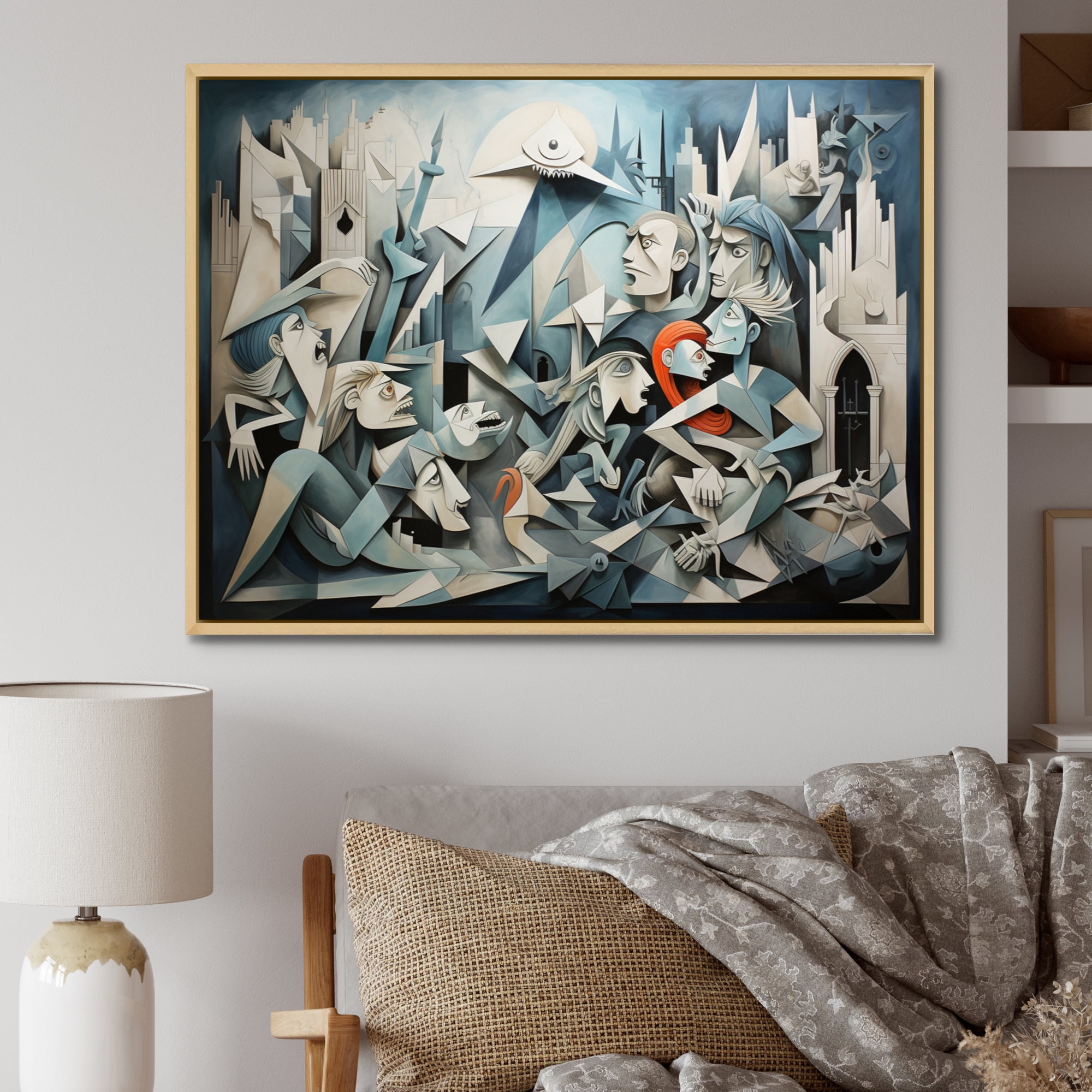 Designart "Pablo s Masterpiece Guernica s Legacy IV" Masterpiece Floater Framed Canvas Wall Art ...
