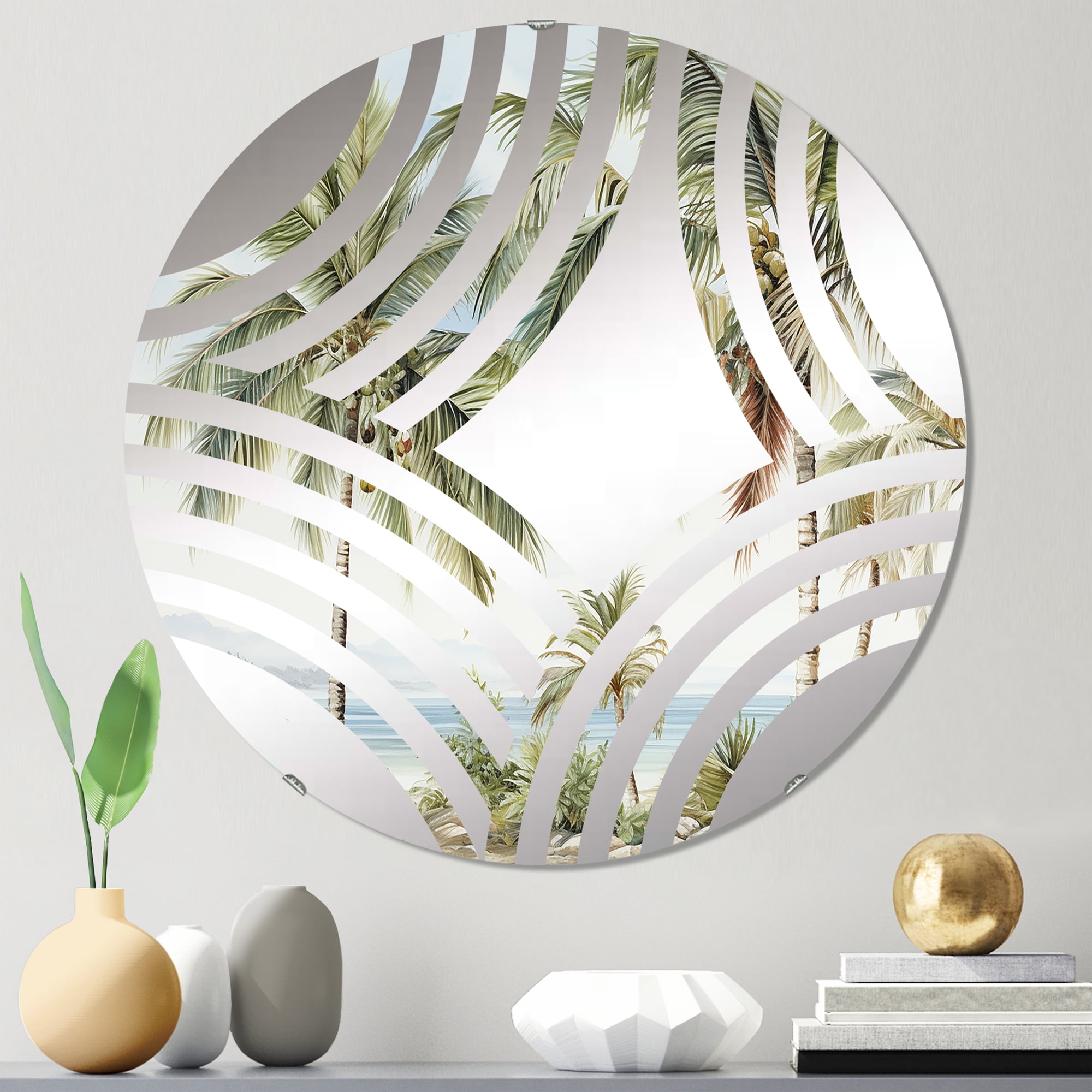 Designart "Palm Trees by the Beach V" Palms & Palm Trees Baptist Fan ...