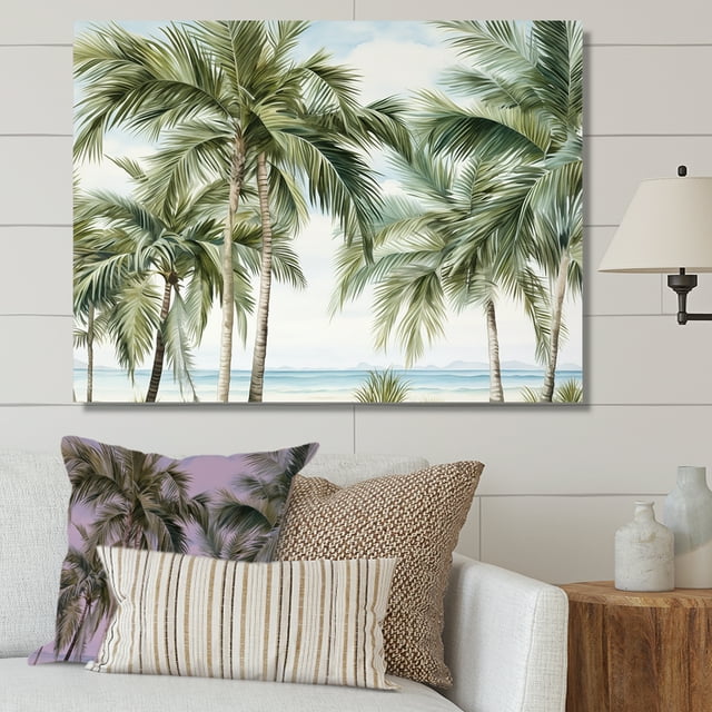 Designart "Palm Trees By The Beach I" Palms & Palm Trees Wall Decor ...