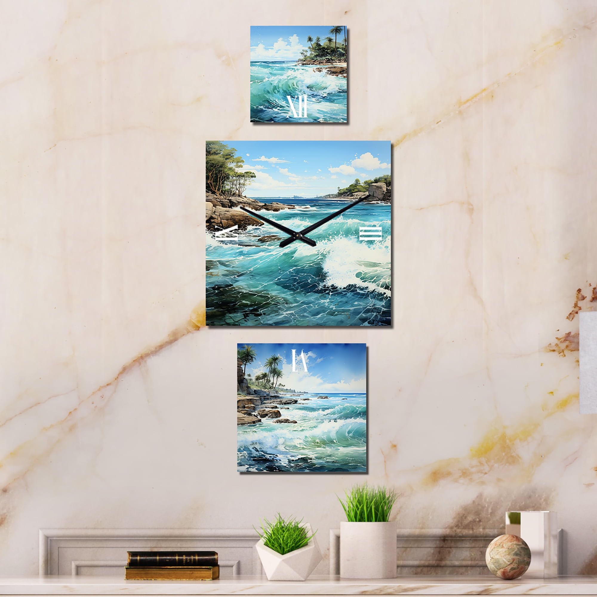 Designart "Palms on the Azure Horizon Seascape" Nautical & Beach ...